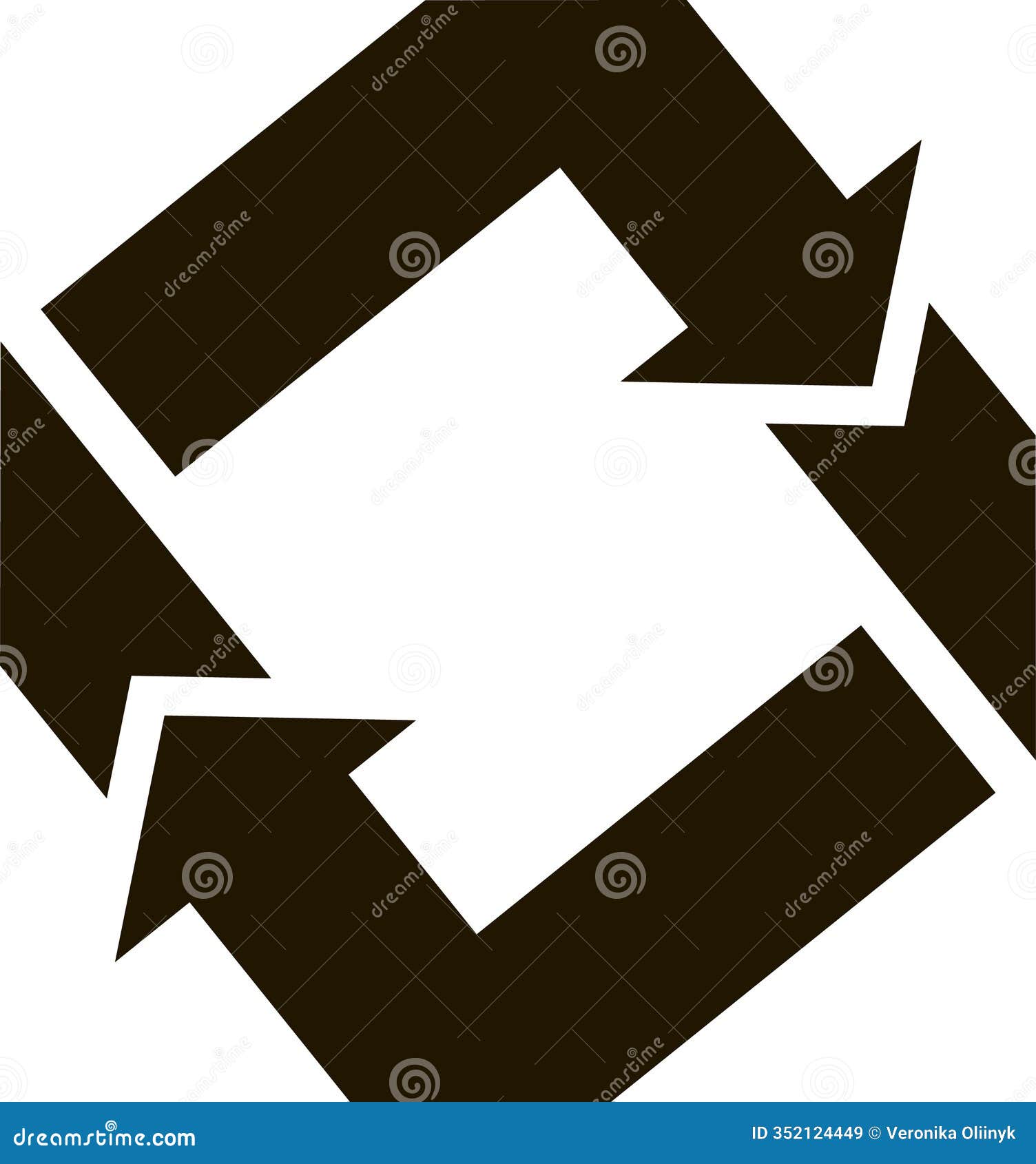 Two Bold Black Arrows Rotating Clockwise Create A Square Shape, Representing A Continuous ...