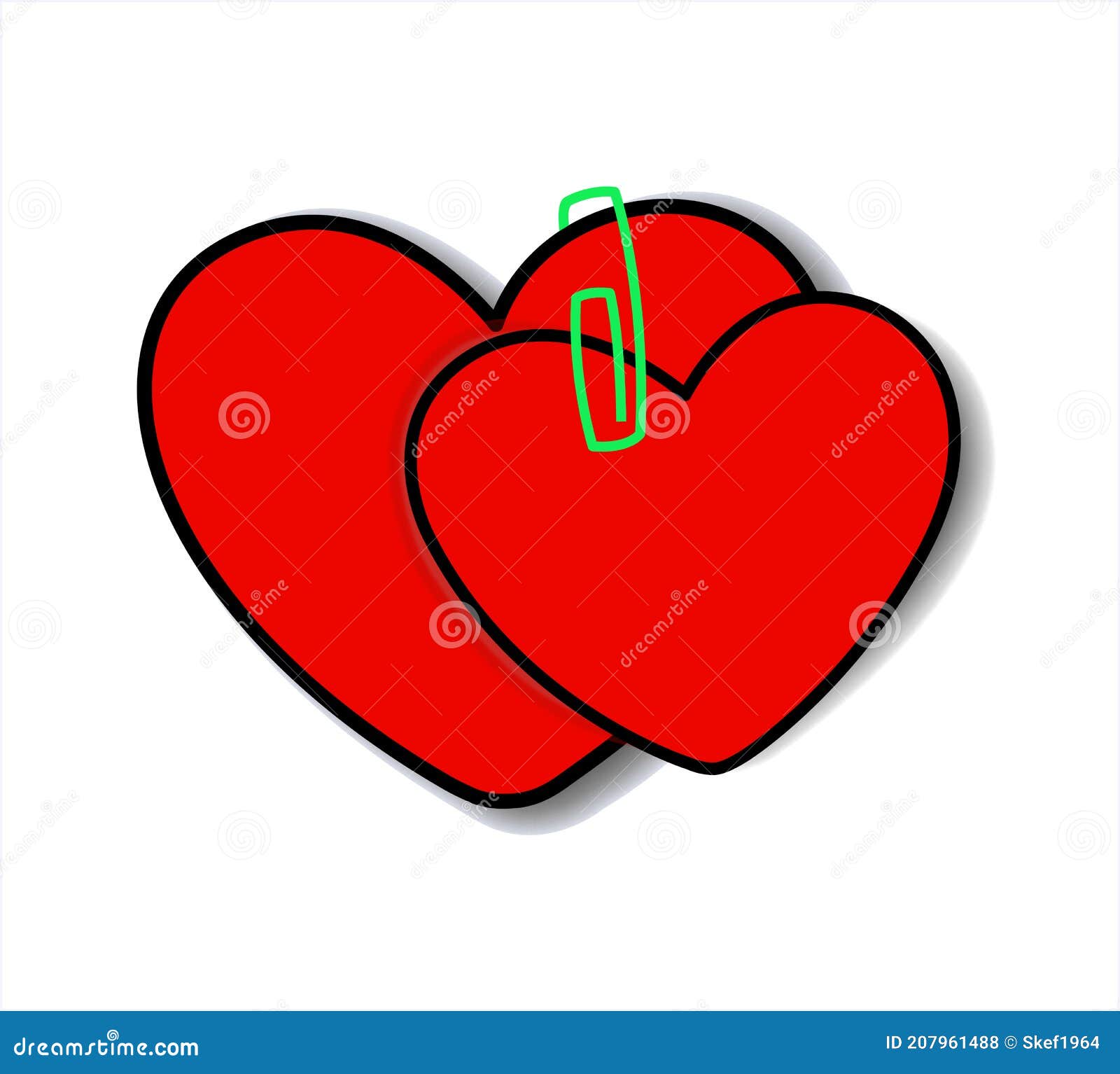Bonded Hearts Sketch Vector Illustration Royalty-Free Cartoon ...