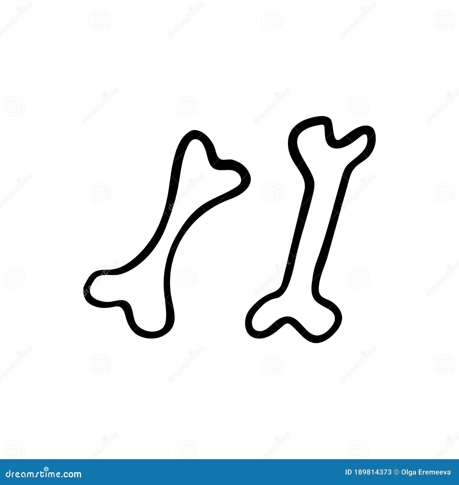 Two Bones in Doodle Style Vector Isolated Stock Illustration ...