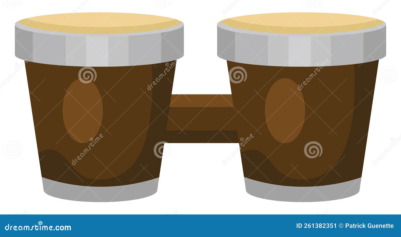 Two bongo drums, icon stock vector. Illustration of drum - 261382351