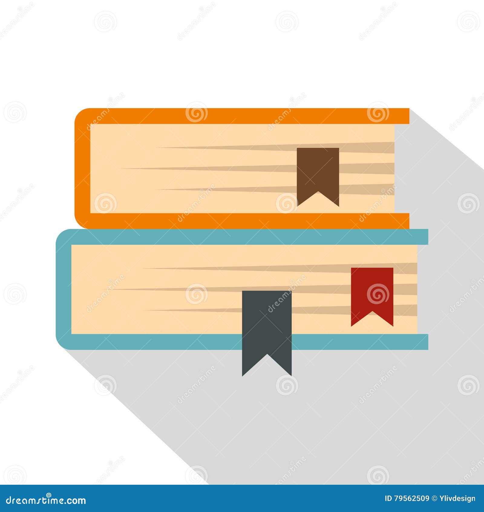 Two books icon, flat style stock vector. Illustration of letters - 79562509