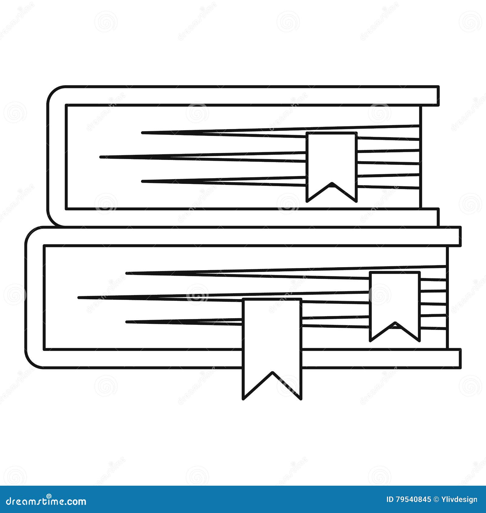 Two Books Icon, Outline Style Stock Vector - Illustration of diary ...