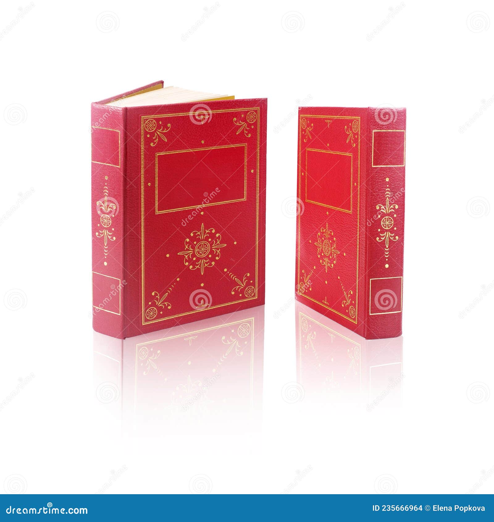 Two Books in Red Cover Isolated on a White Background Stock Photo ...