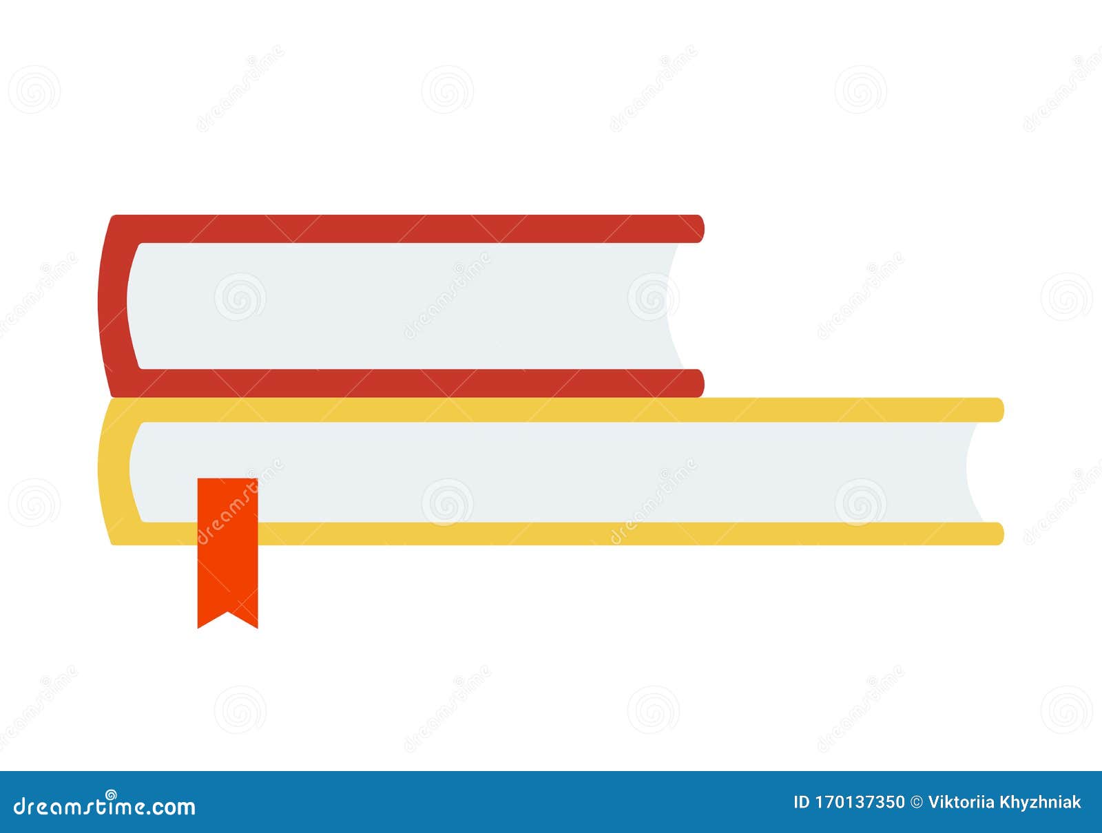 Two Books in a Stack Vector Flat Isolated Stock Vector - Illustration ...