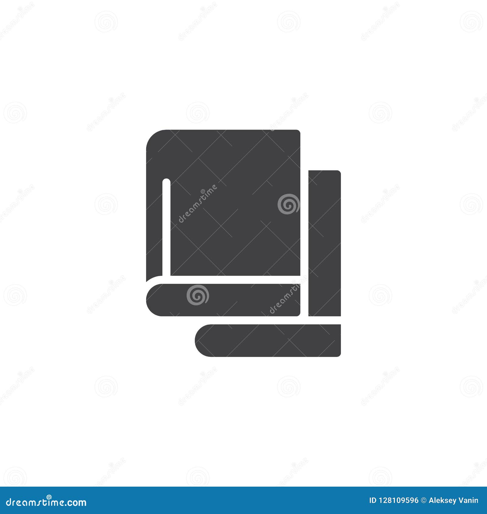 Two books vector icon stock vector. Illustration of textbook - 128109596