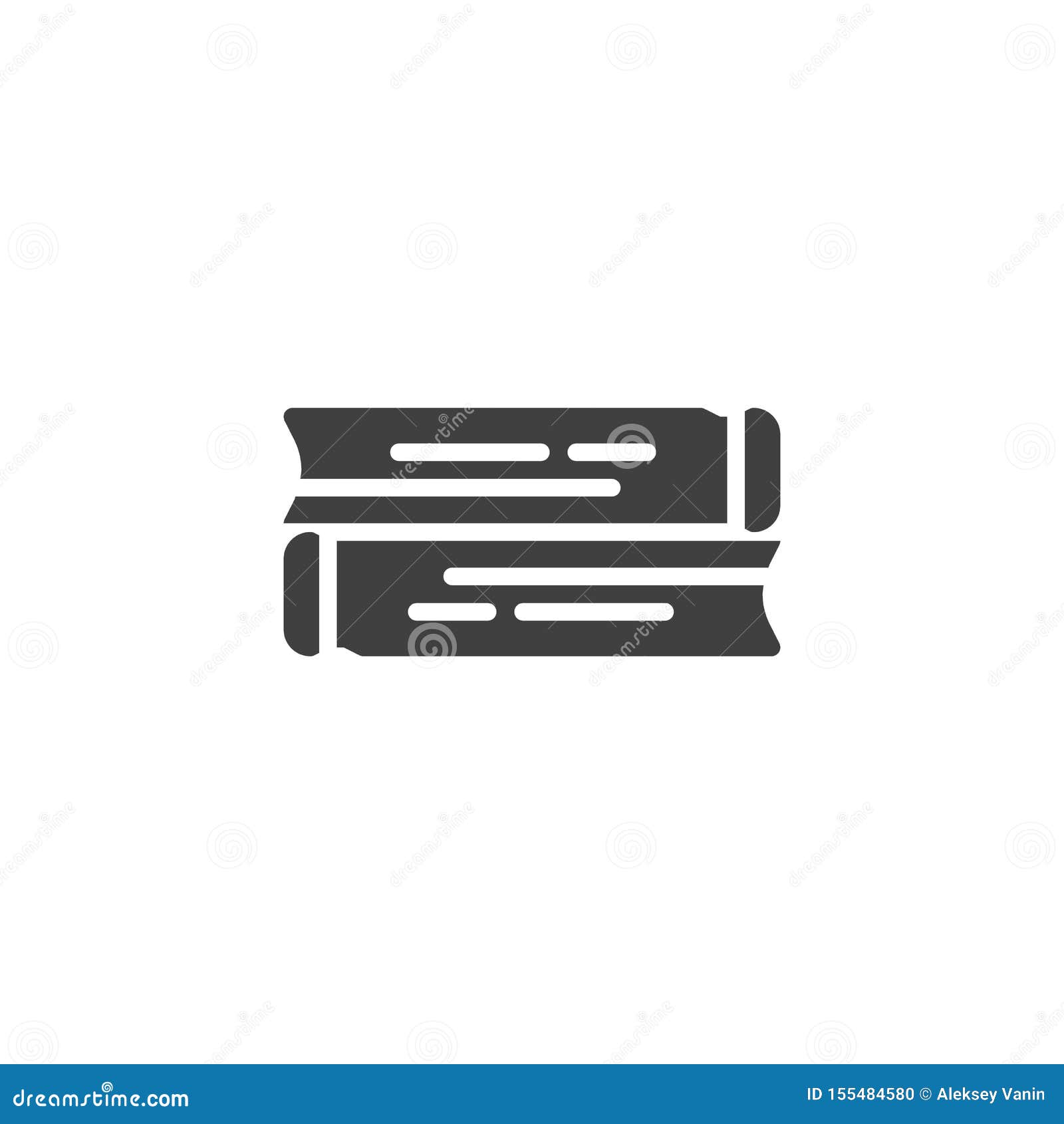 Two books vector icon stock vector. Illustration of design - 155484580