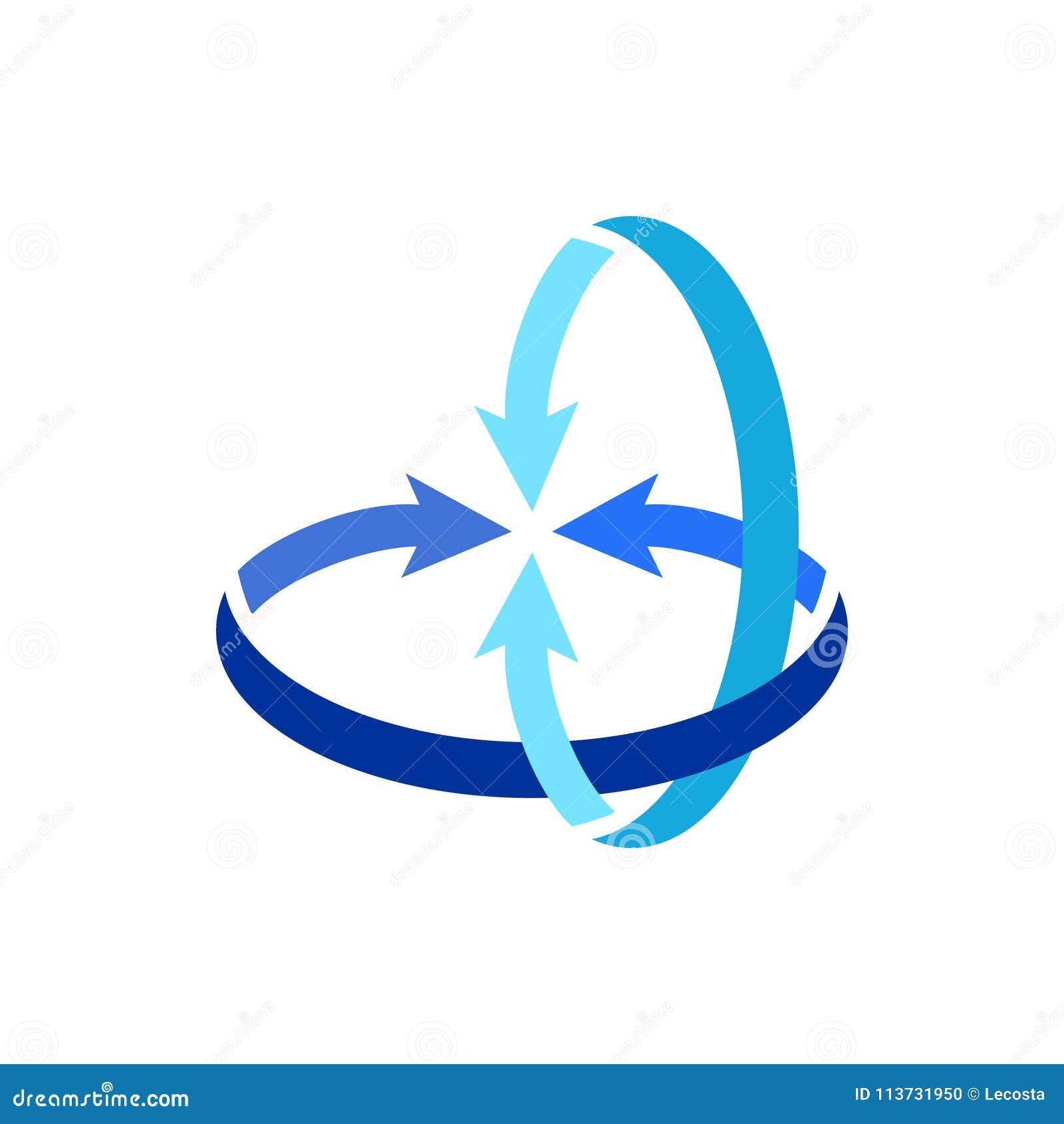 Two Both Direction Arrows Creating 3D Circle Together Stock ...