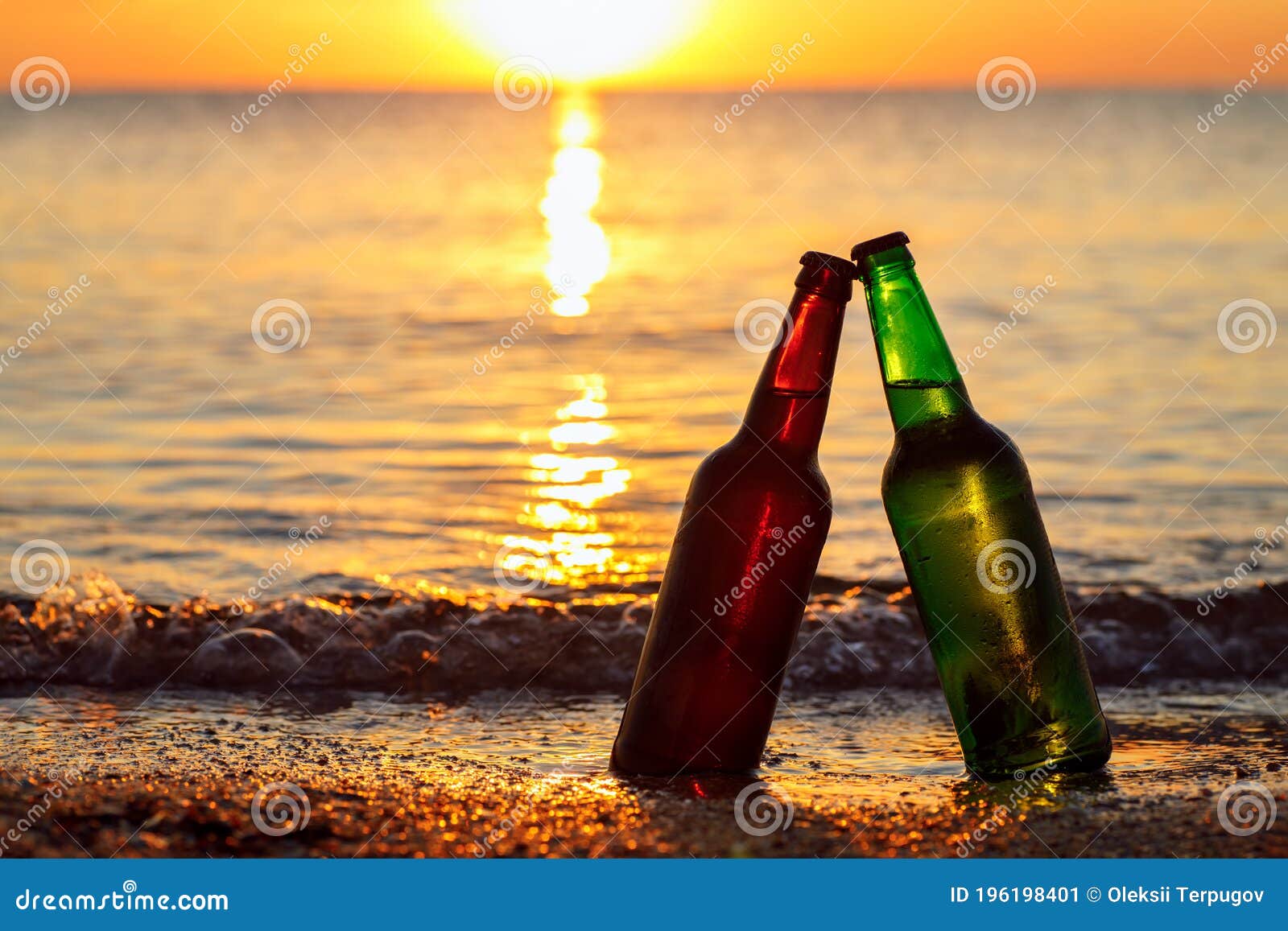 Two bottles of beer stock image. Image of relax, summer - 196198401