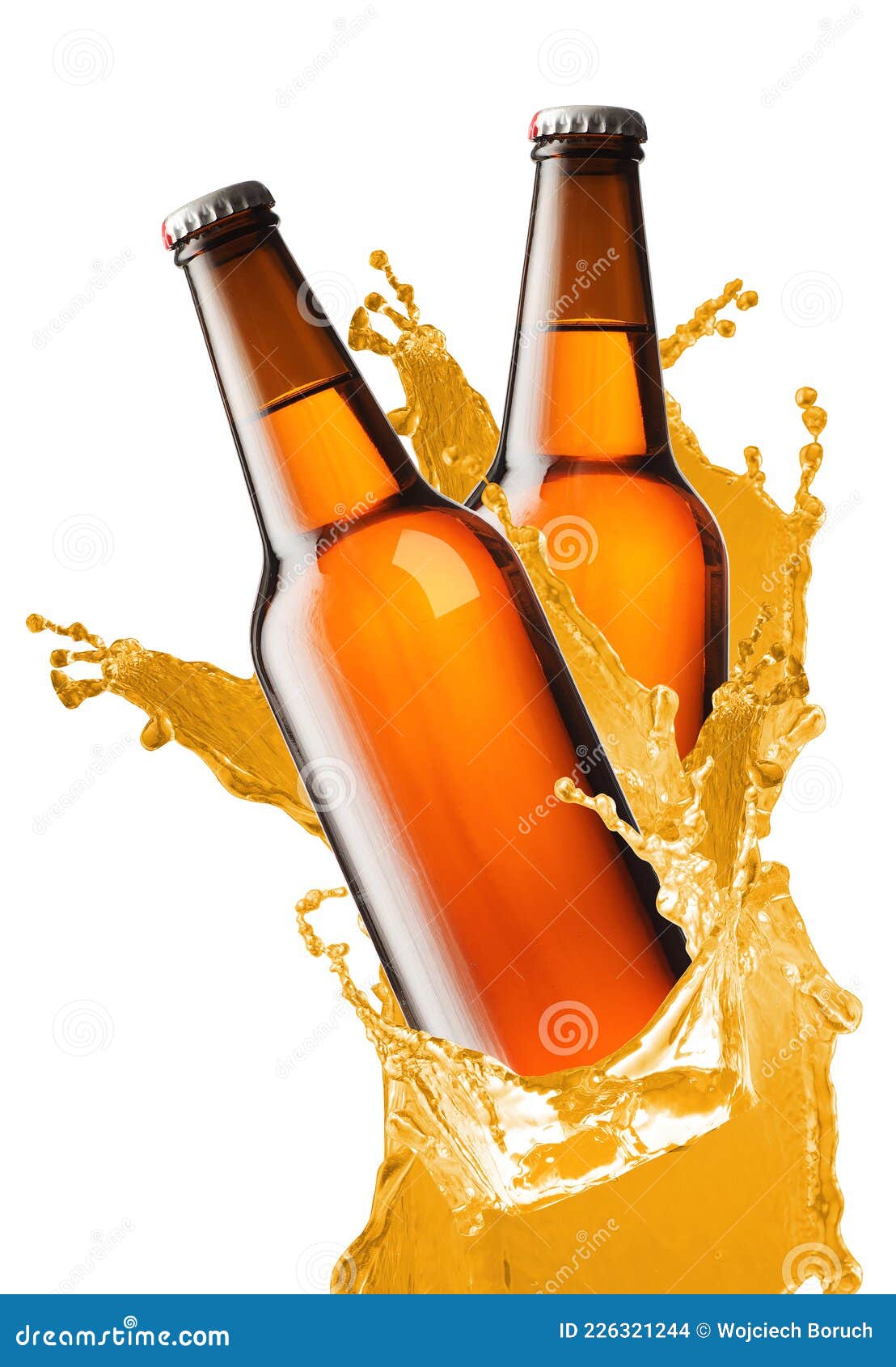 Two bottles of beer stock photo. Image of liquid, opened - 226321244