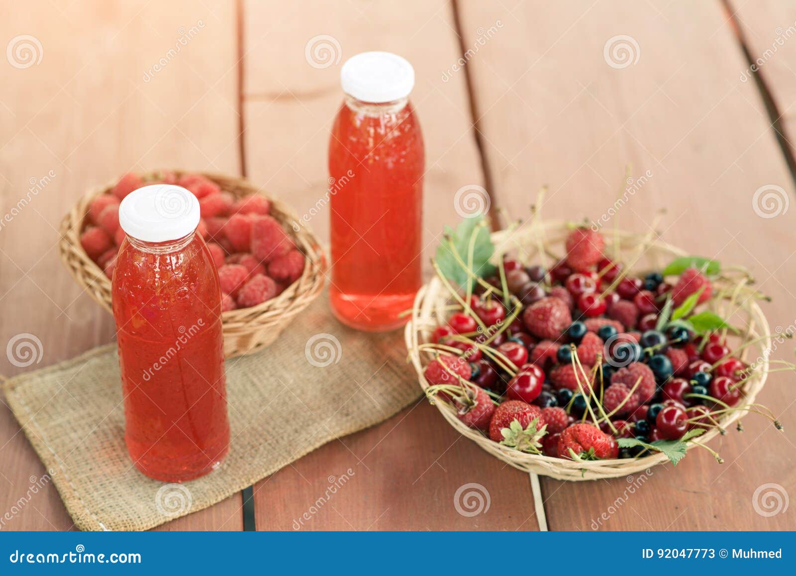 Two Bottles of Cold Stewed Fruit from Assorted Berries. Stock Image ...