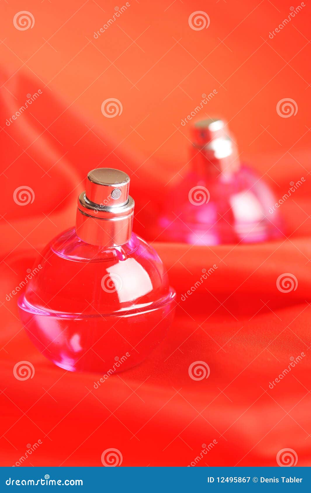 Two bottles of perfume stock image. Image of silvery - 12495867