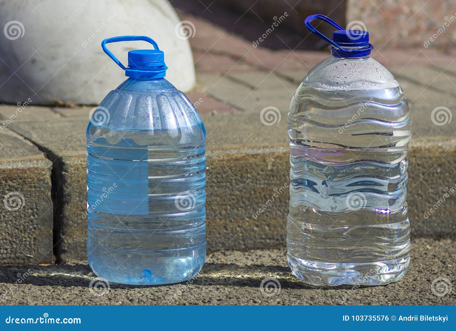 Two Bottles with Pure Drinking Water Stock Photo - Image of natural ...