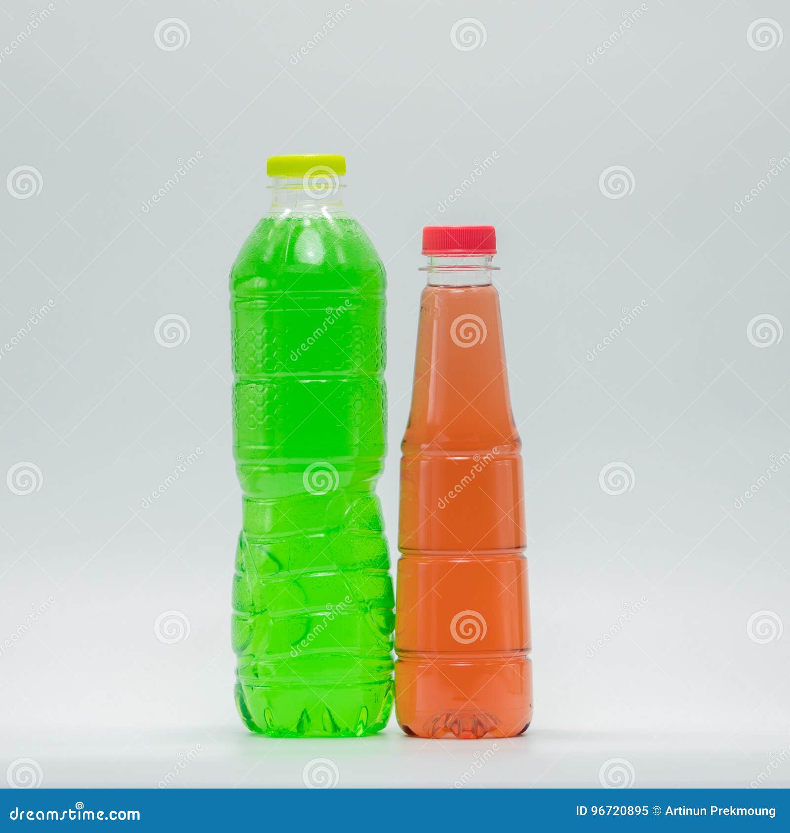 Two Bottles of Soft Drink in Modern Plastic Packaging Stock Image ...