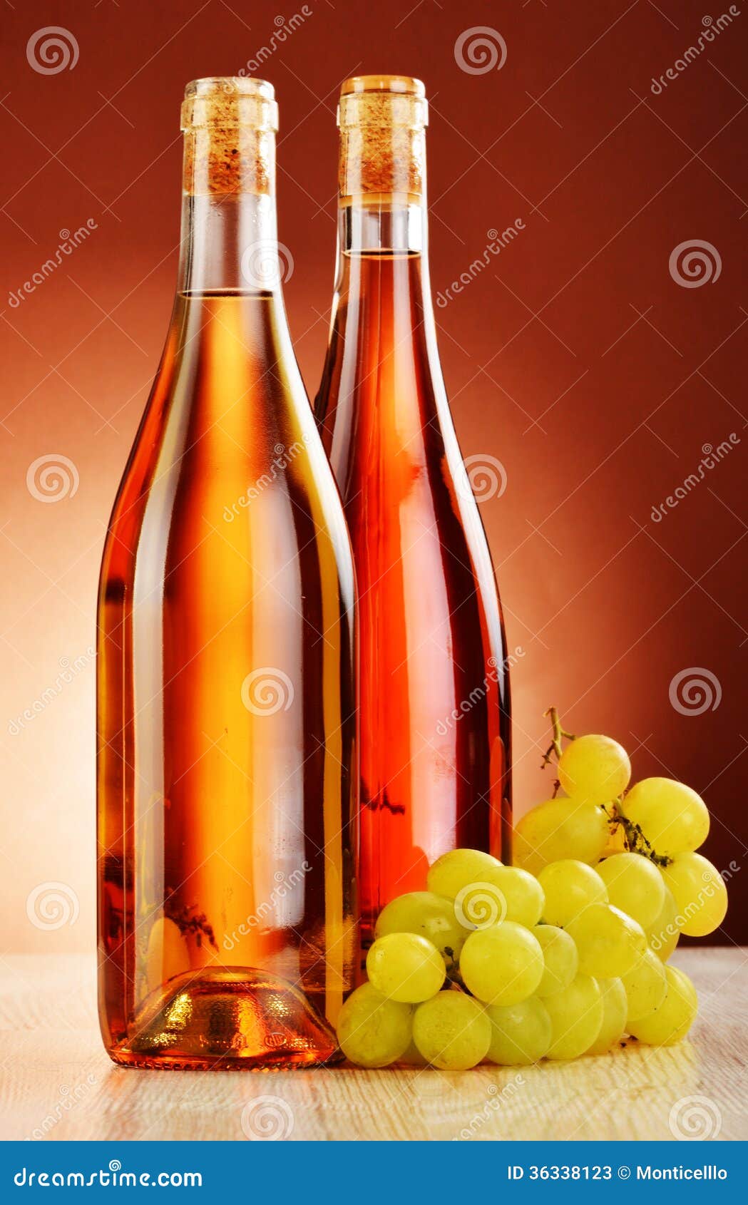 Two Bottles of Wine on the Table Stock Image - Image of fruit ...