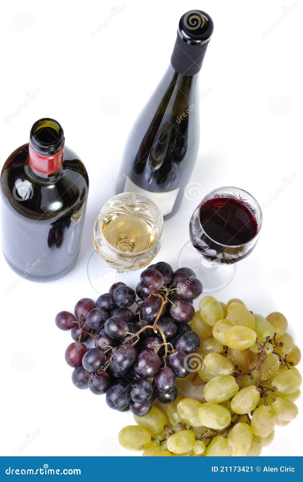 Two Bottles of Wine with Two Glasses Stock Image - Image of bunch ...
