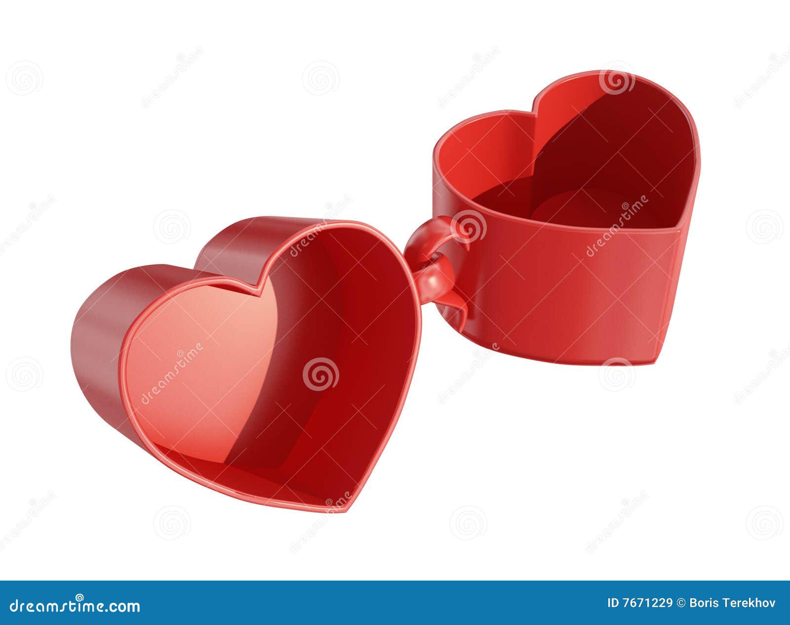 Two Bound Heart-shaped Cups Stock Illustration - Illustration of ...