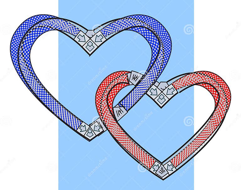 Two bound hearts stock vector. Illustration of shape, abstract - 7102858