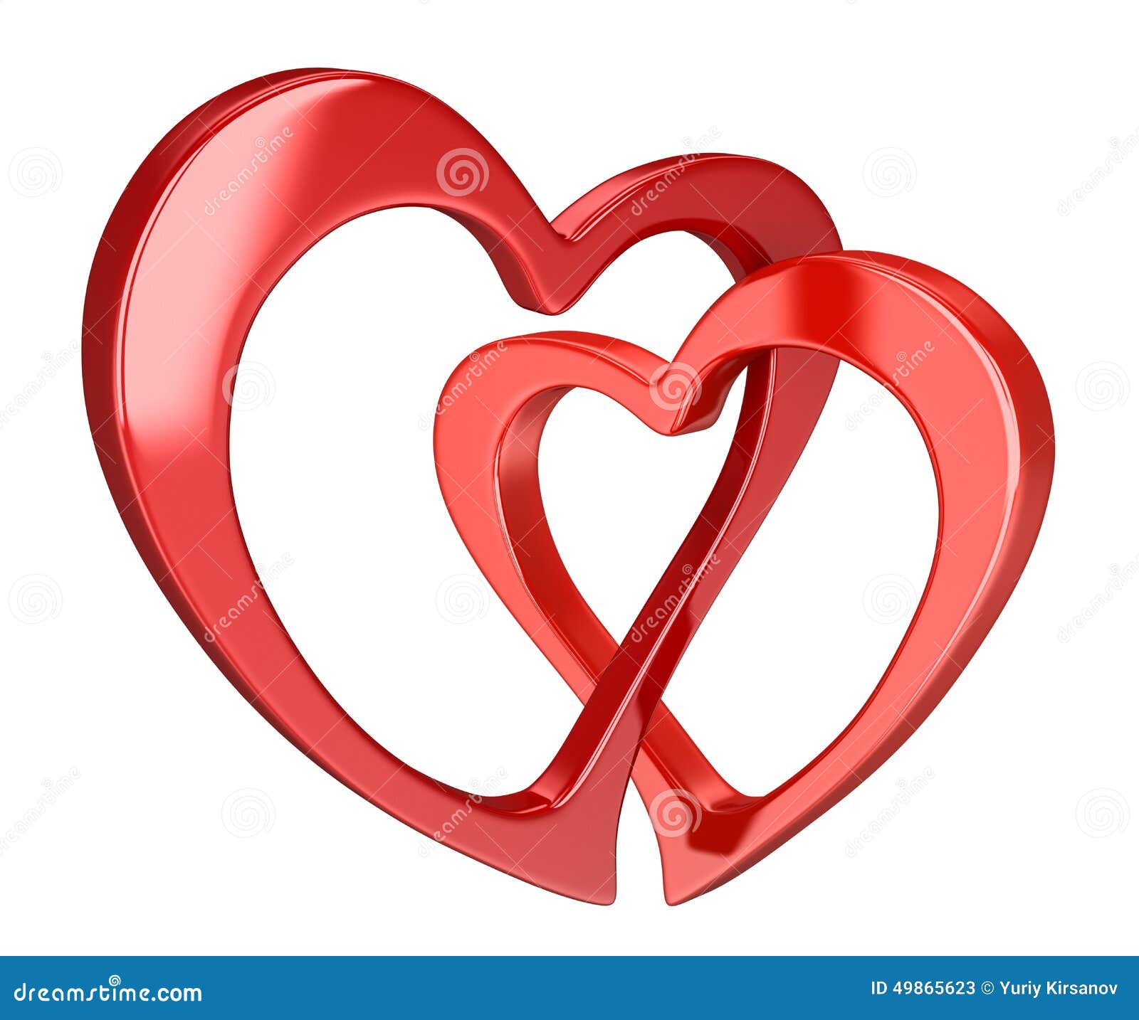 Two Bound Hearts (clipping Path Included) Stock Illustration ...