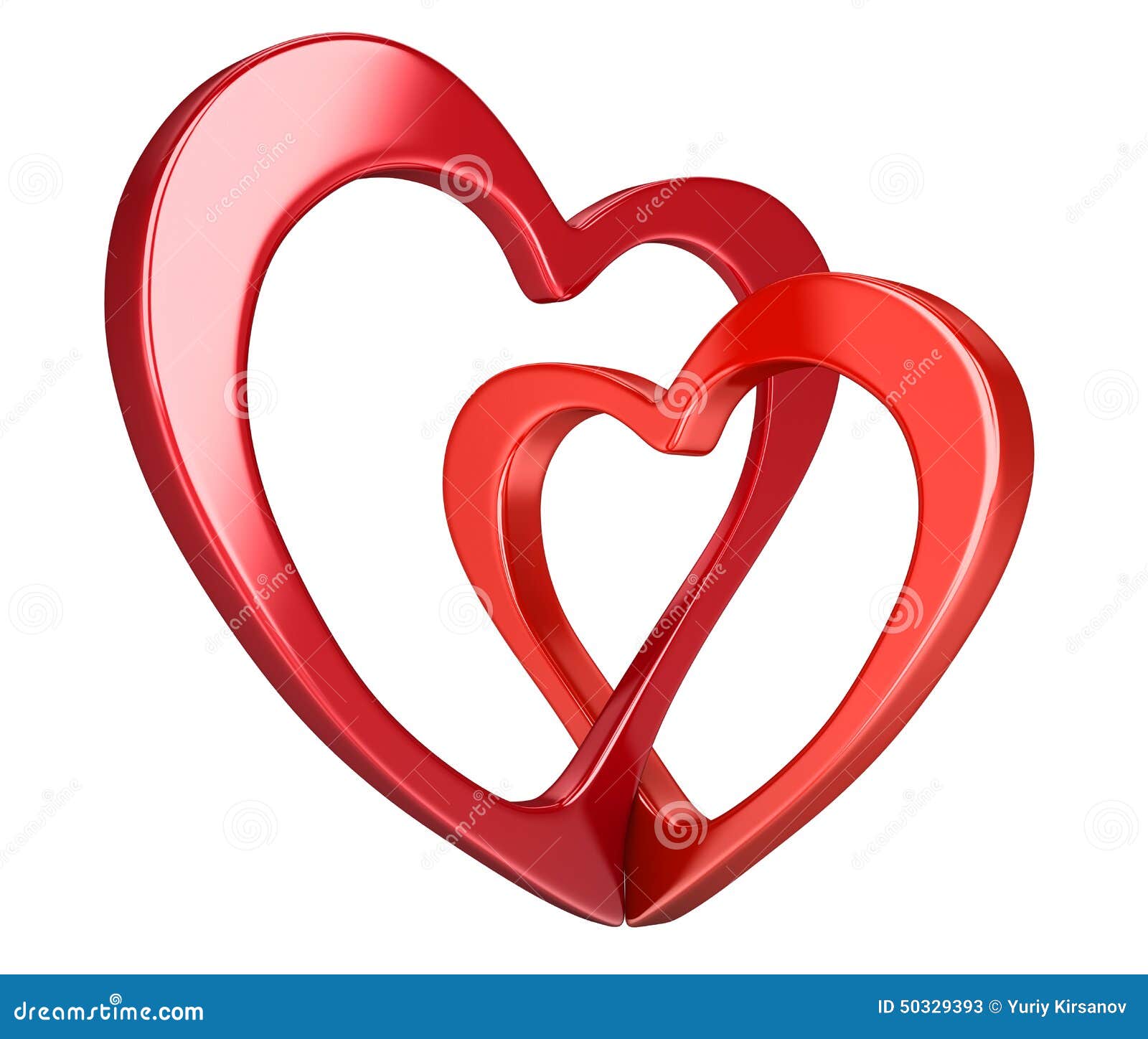 Two Bound Hearts (clipping Path Included) Stock Illustration ...