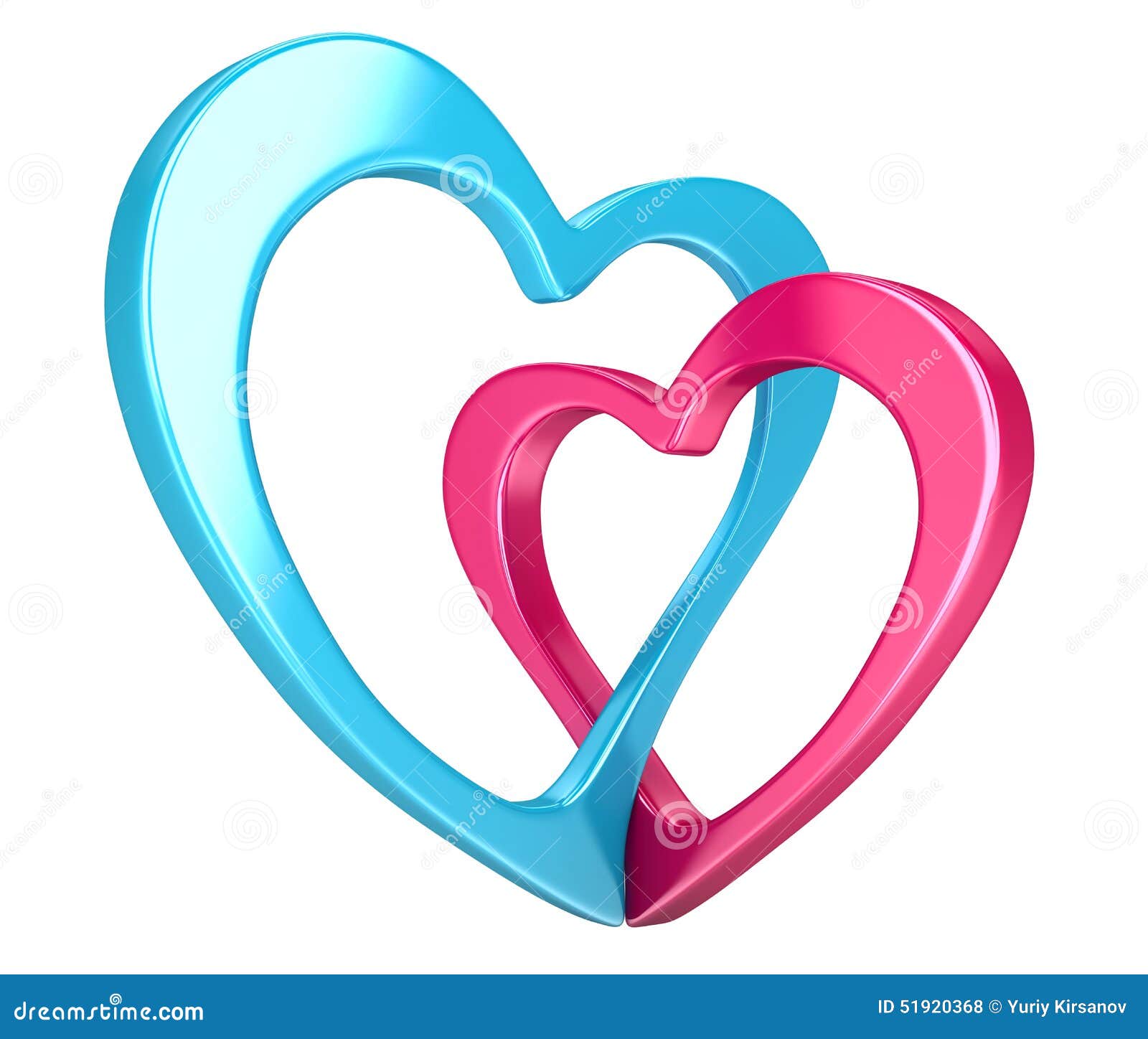 Two Bound Hearts (clipping Path Included) Stock Illustration ...