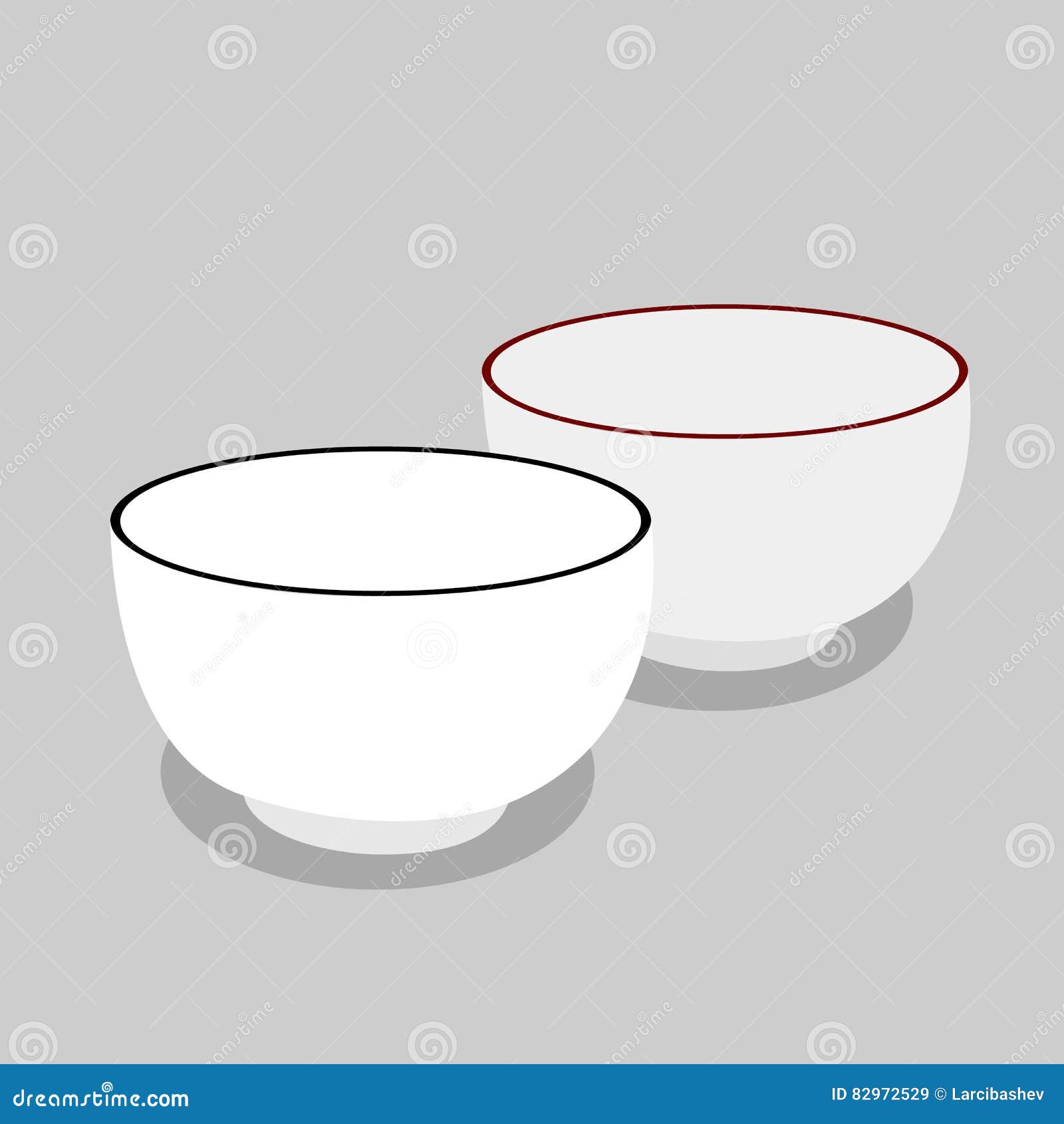 Two bowl stock vector. Illustration of shadow, empty - 82972529
