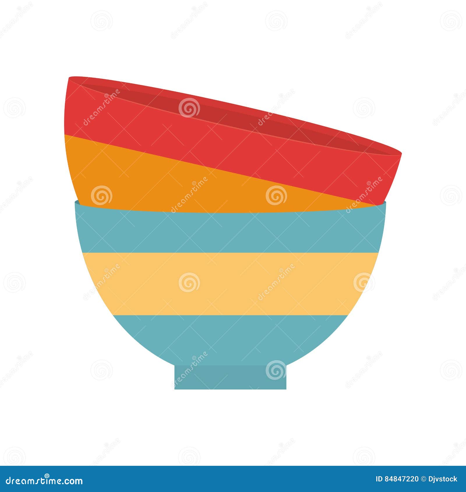 Two Bowl Kitchen Ceramic Design Stock Illustration - Illustration of ...