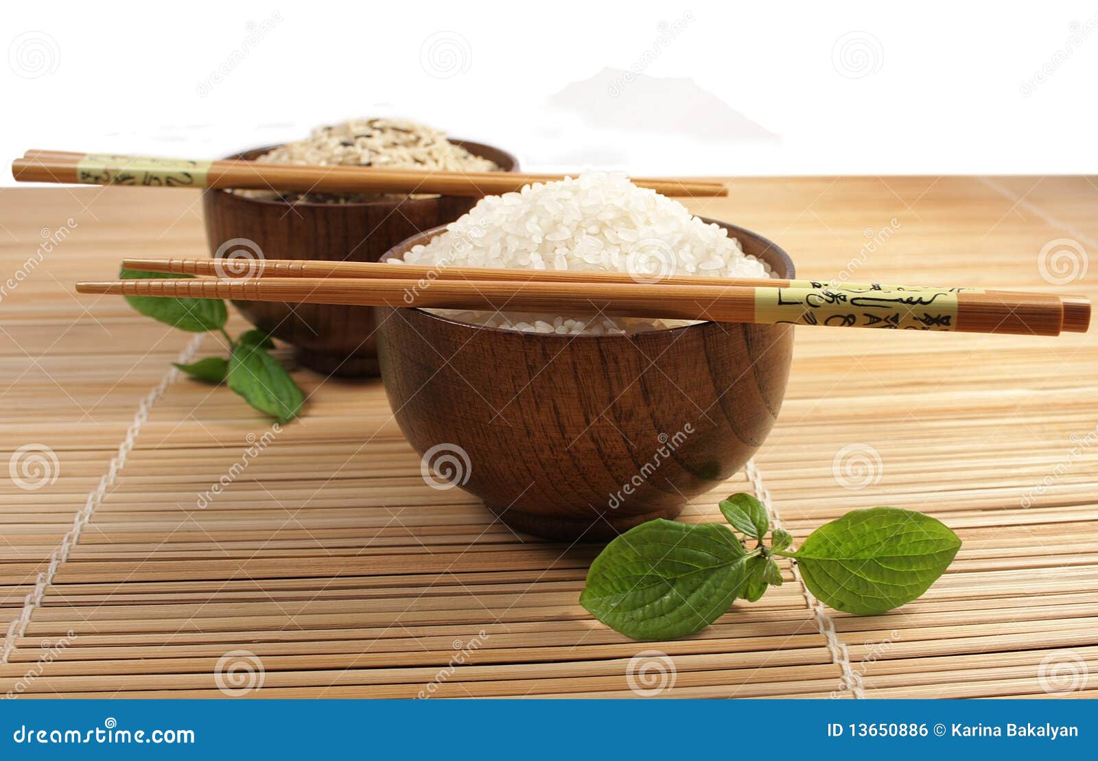 Two bowls with rice stock photo. Image of dinner, asian - 13650886