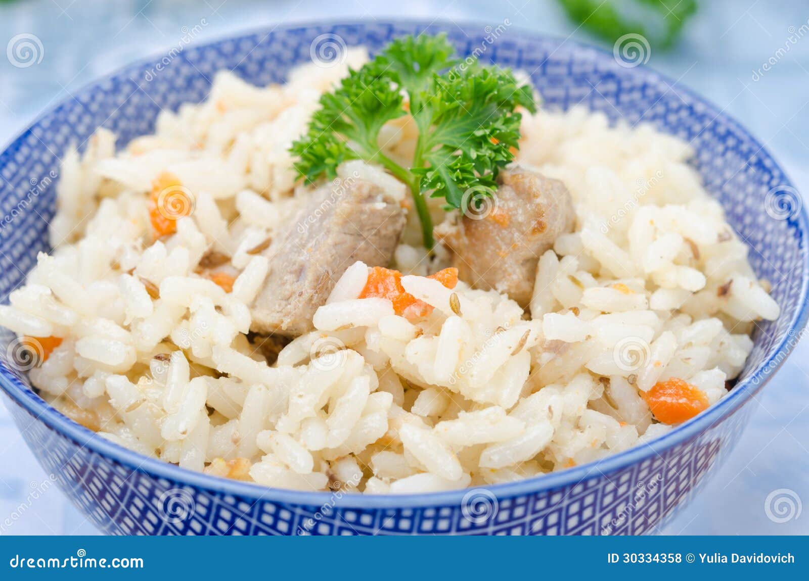 Two Bowls Uzbek Pilaf Closeup Horizontal Stock Photo - Image of macro ...