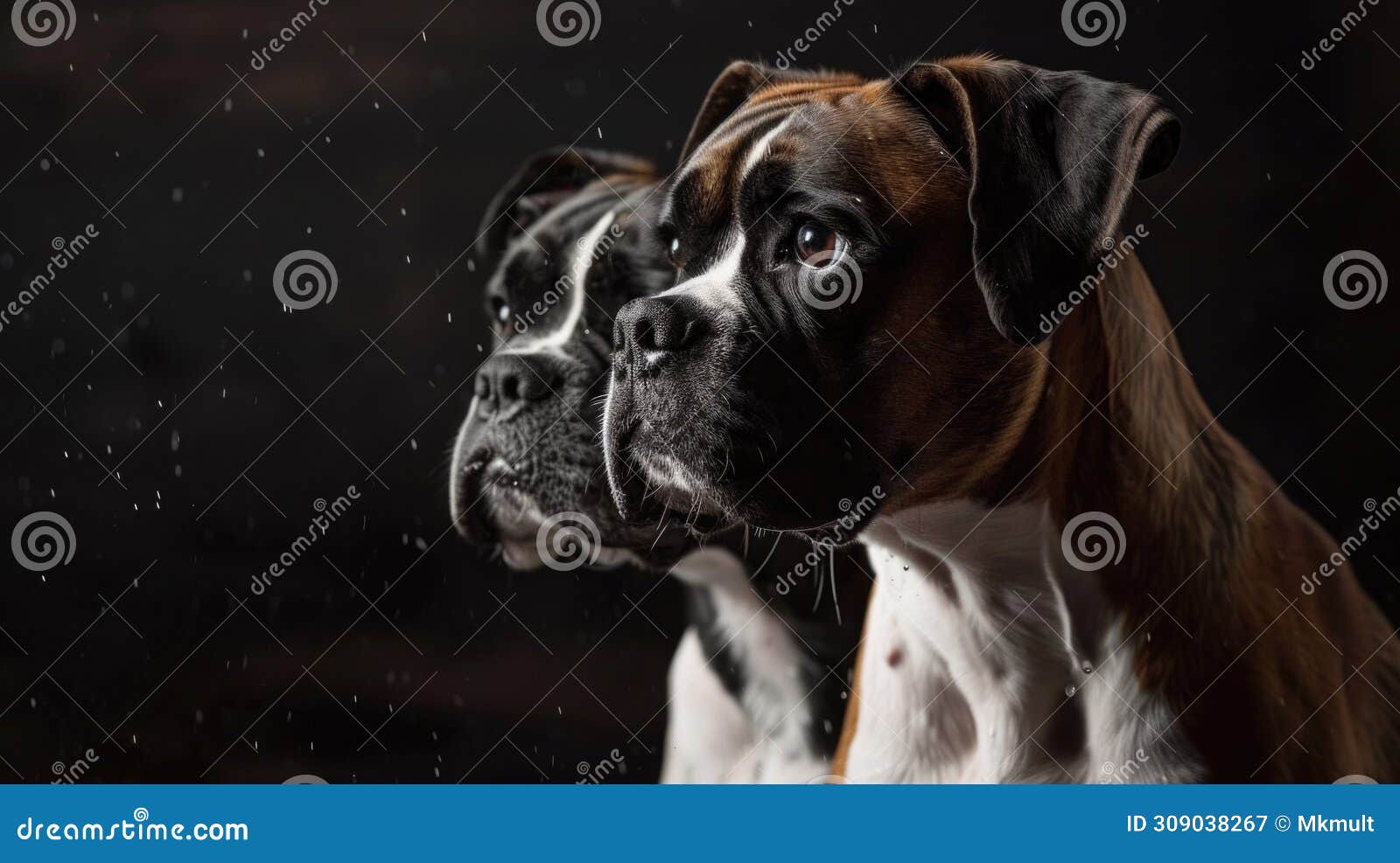 Two Boxer Dogs Posed for a Portrait Stock Image - Image of breed ...