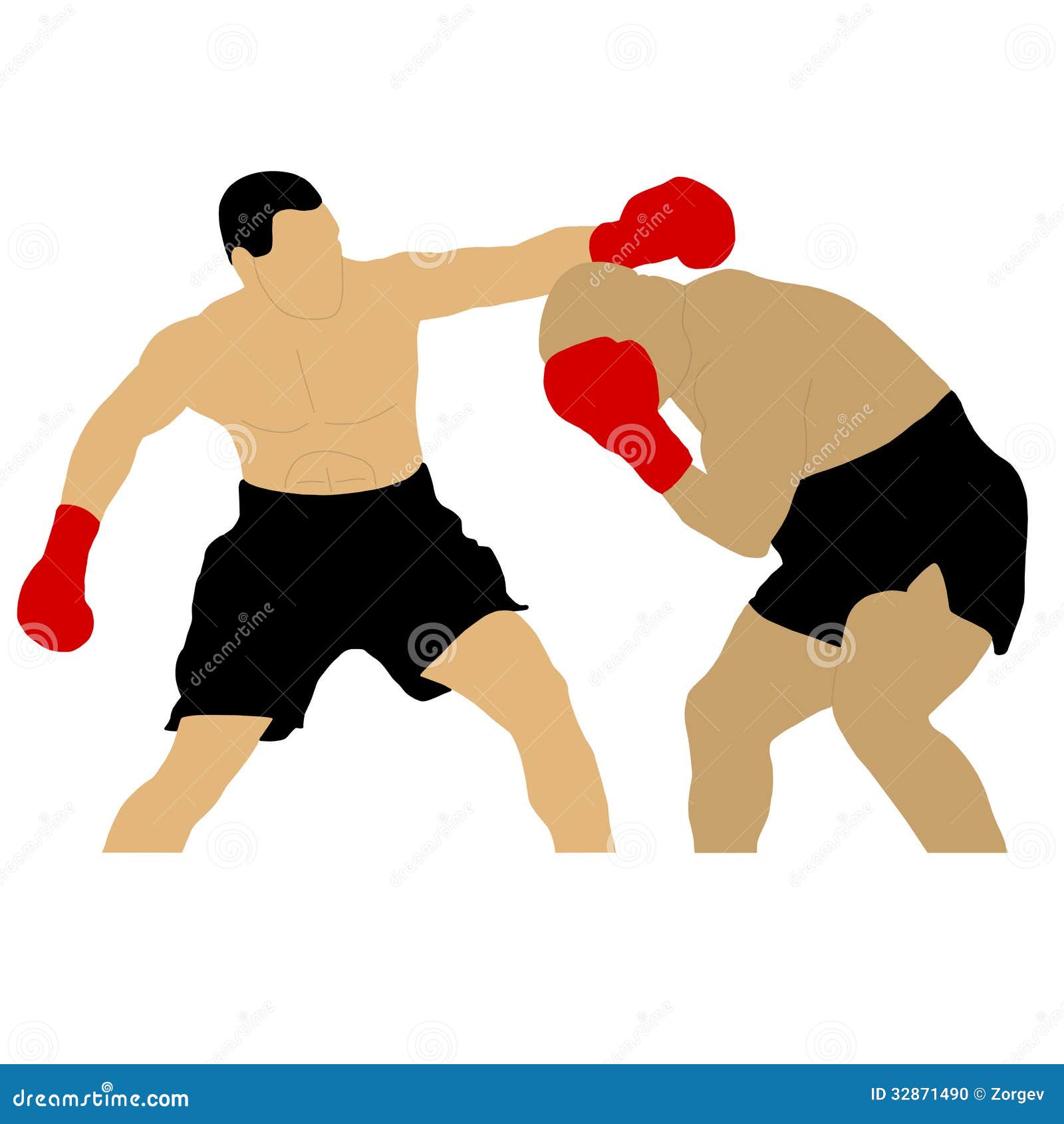 Two boxers fighting stock illustration. Illustration of protection ...