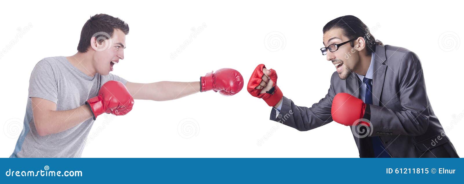 The Two Boxers Isolated on the White Stock Image - Image of isolated ...