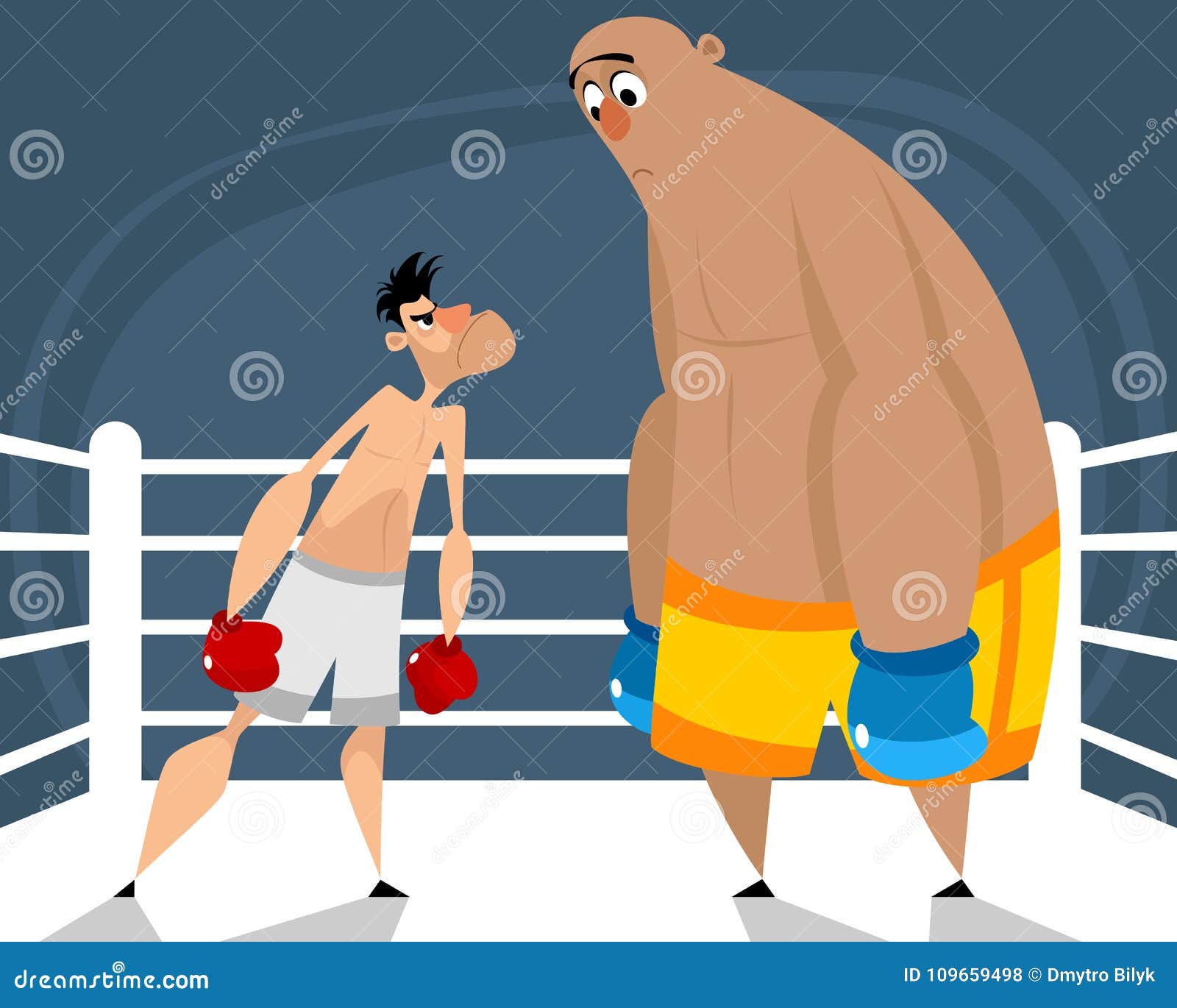 Two Boxers In Ring Vector Illustration Isolated On White Background ...