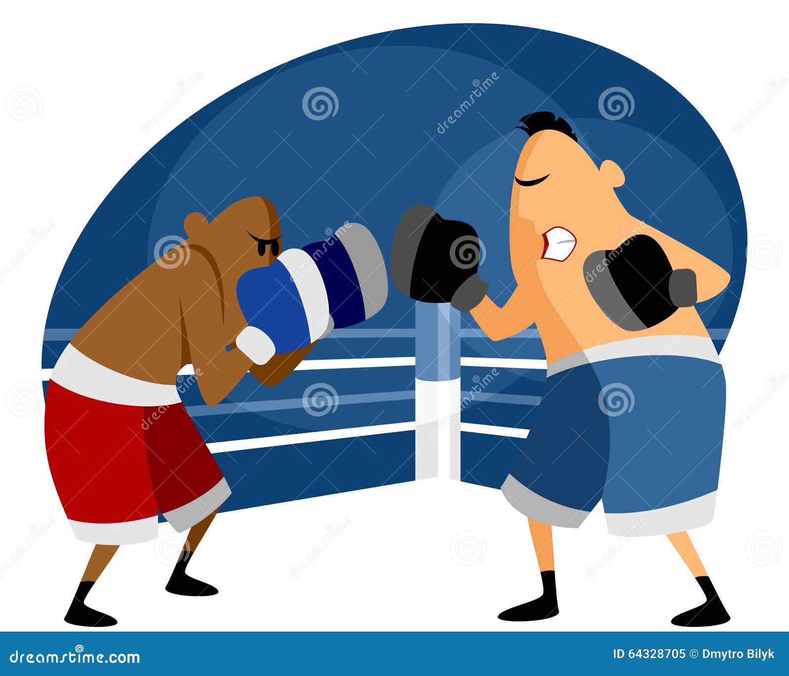 Two boxers on the ring stock vector. Illustration of boxers - 64328705