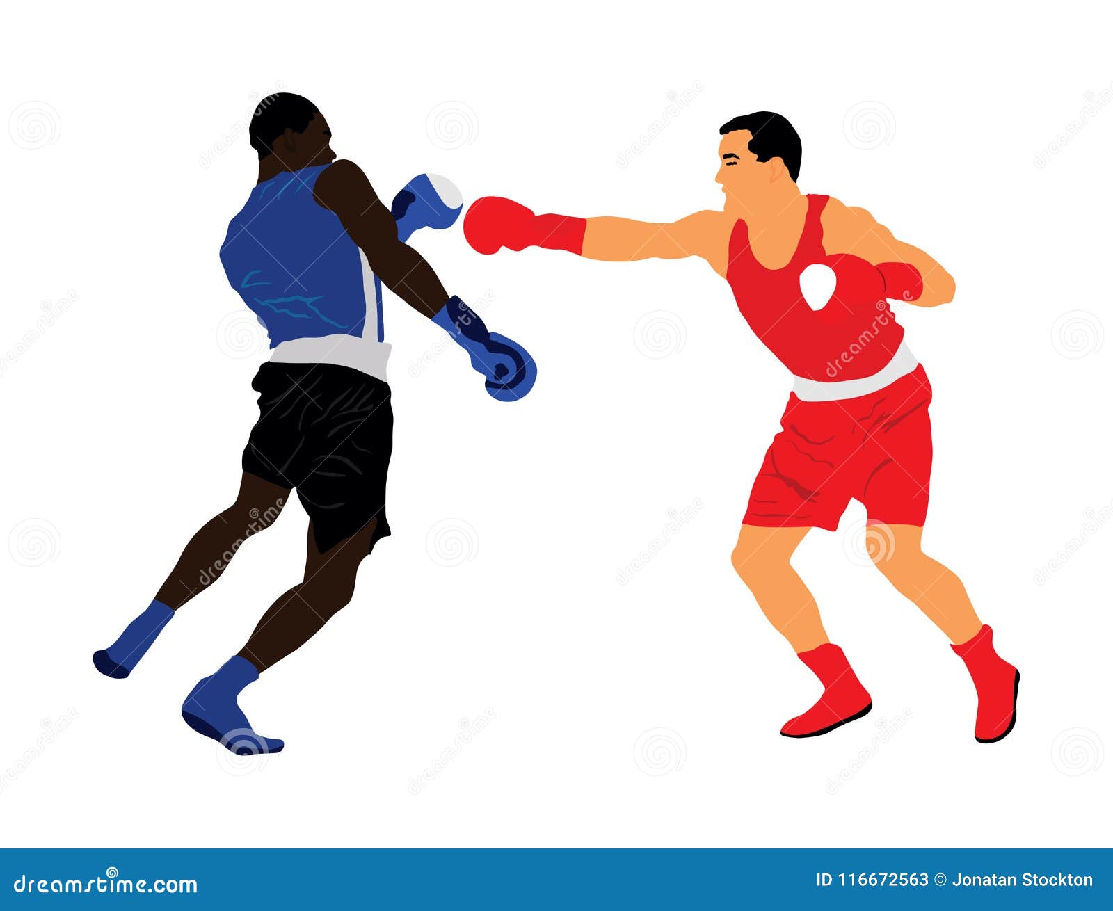 Two Boxers In Ring Vector Illustration Isolated On White Background ...