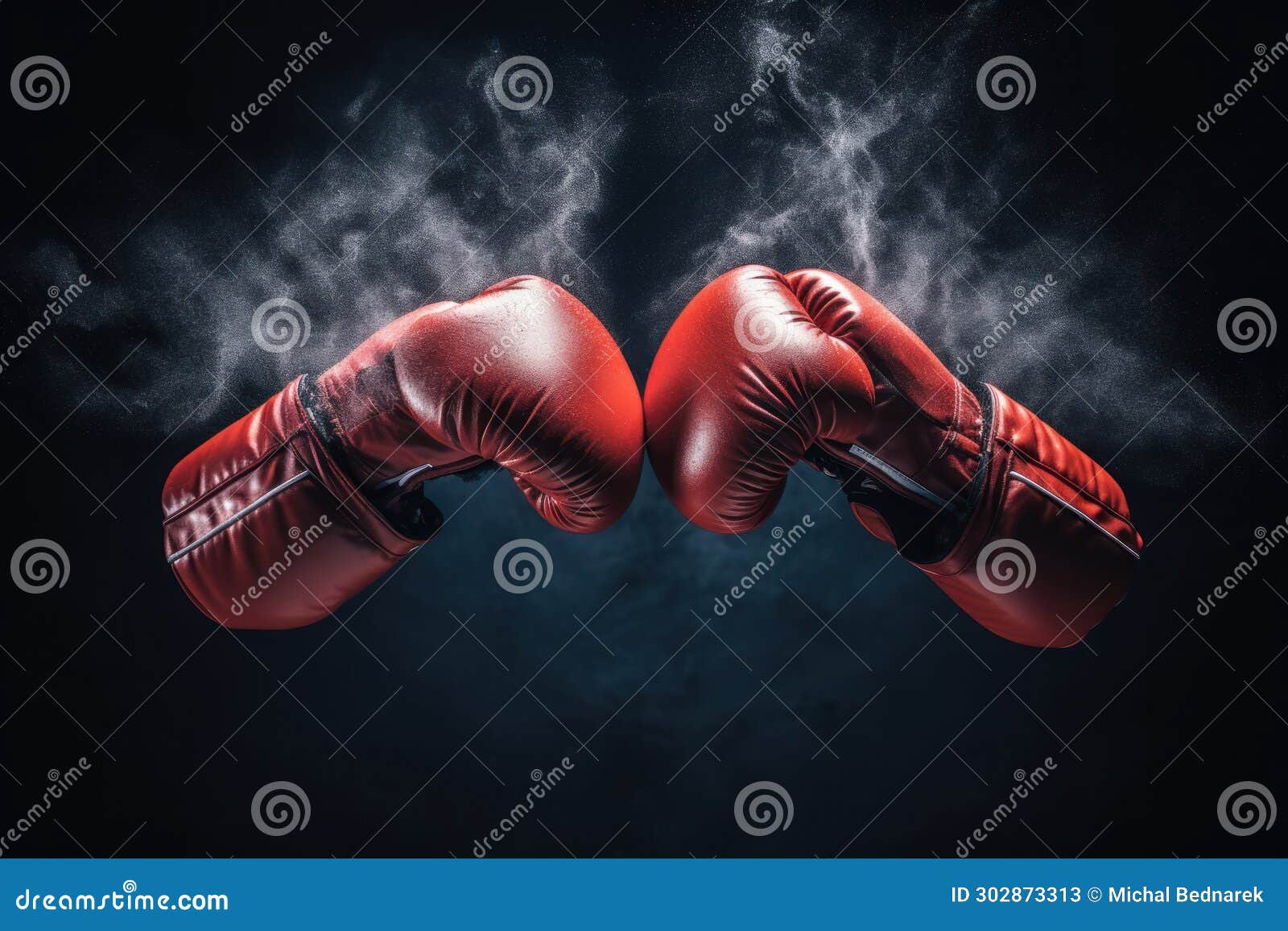 Two Boxing Gloves in a Punch Collision with Smoke Stock Image - Image ...