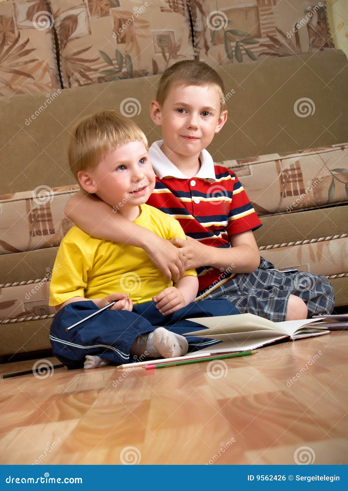 Two boys stock photo. Image of colors, book, couple, laugh - 9562426