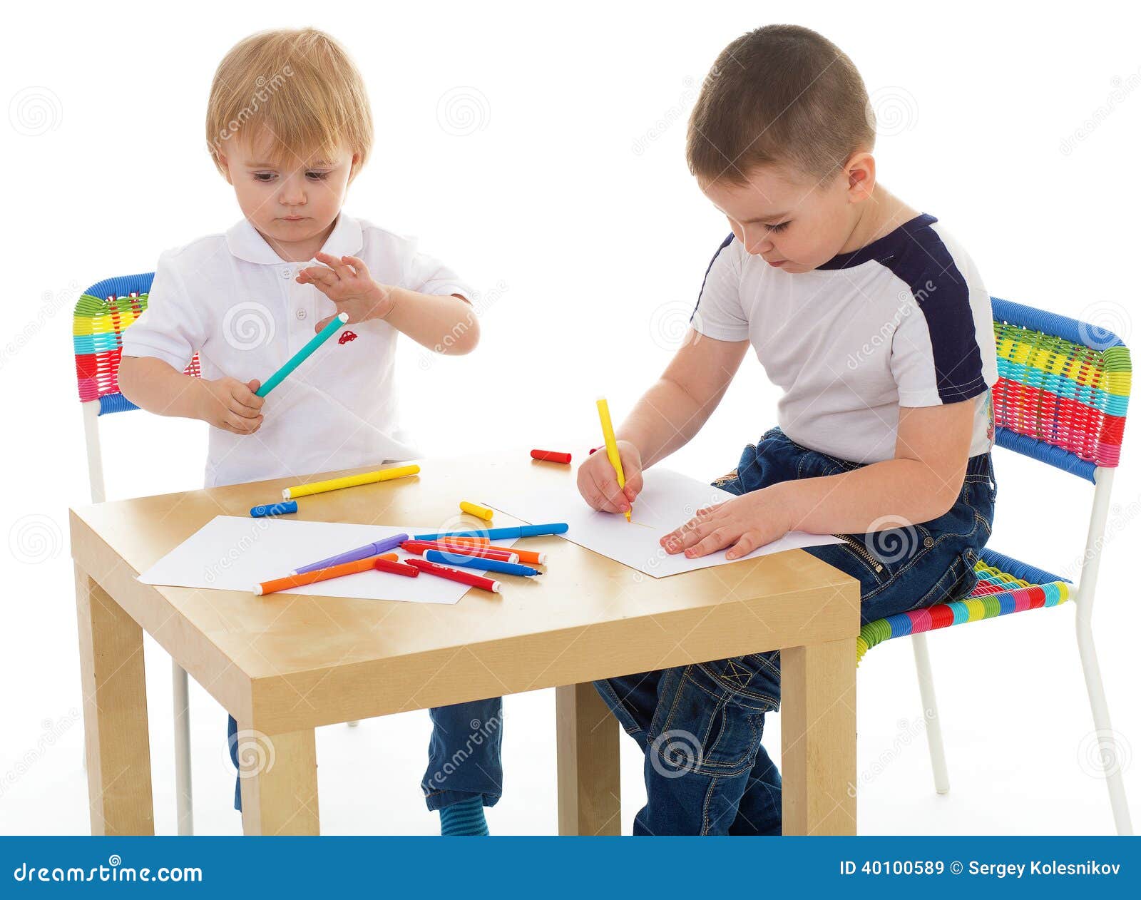 Two Boys Enthusiastically Paint Markers Royalty-Free Stock Image ... Two Boys Enthusiastically Paint Markers Royalty-Free Stock Image ...