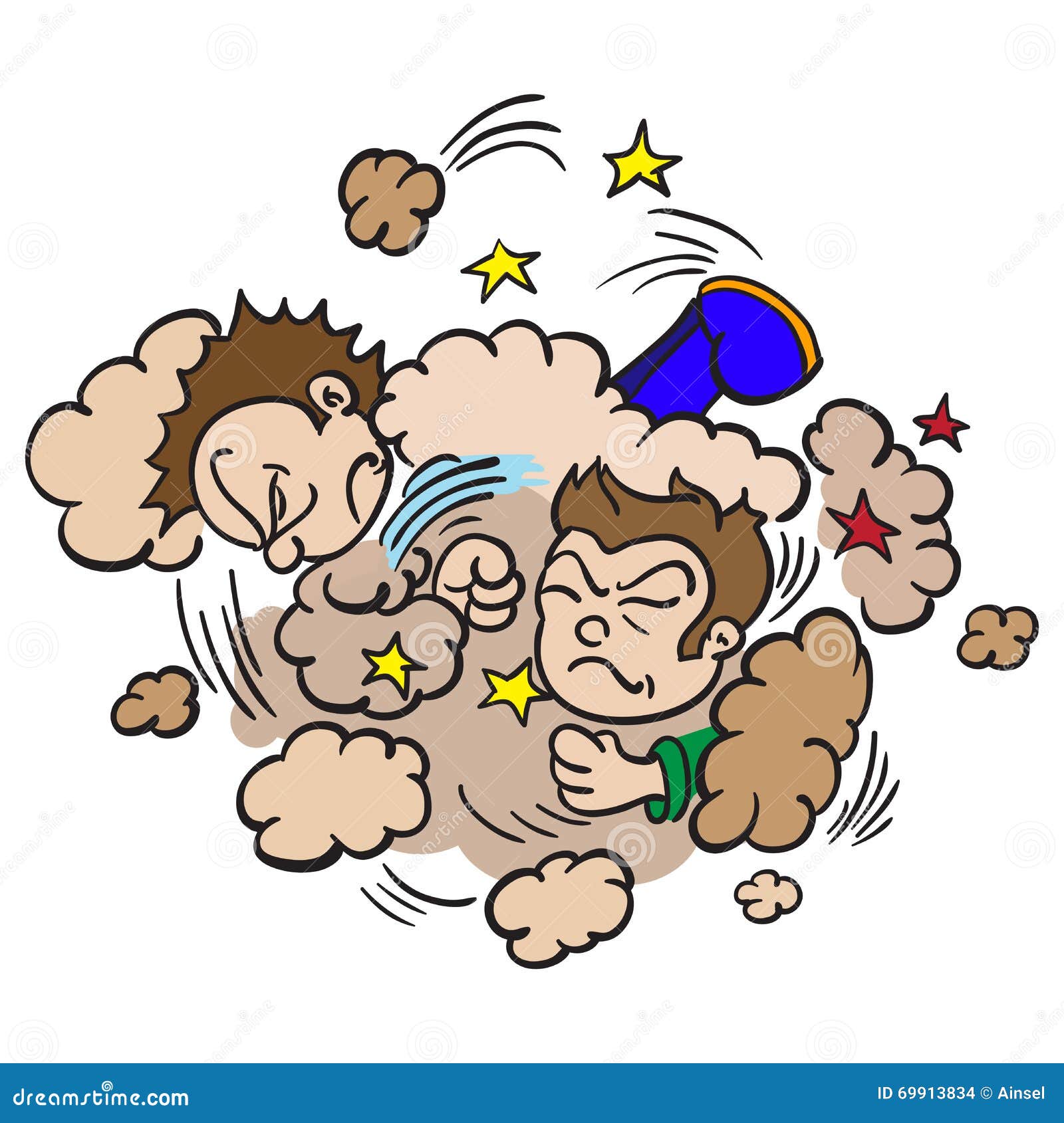 Fighting Boys Cartoon Vector | CartoonDealer.com #72533045