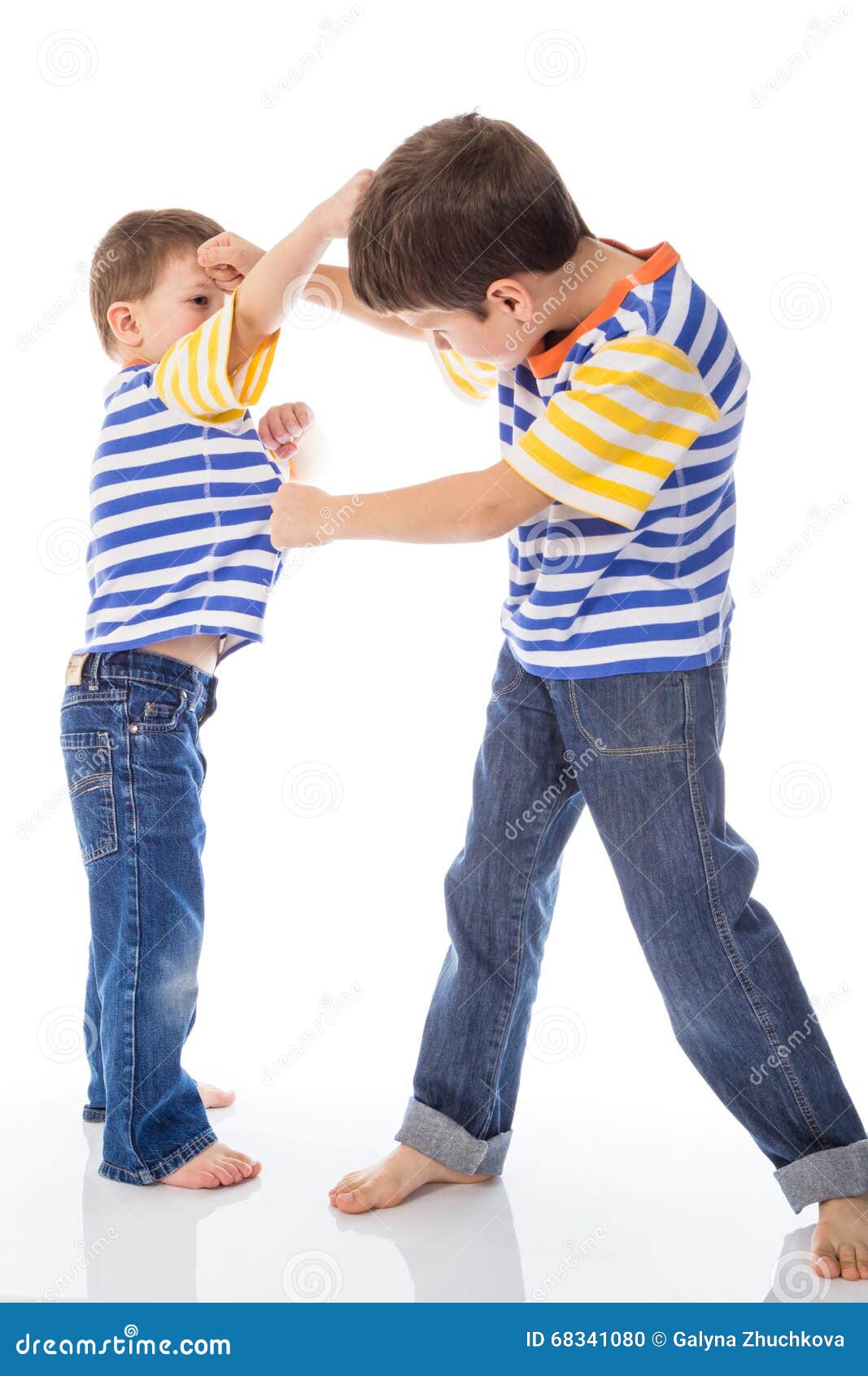 Two Boys Fighting Isolated in White Stock Photo - Image of quarrel ...
