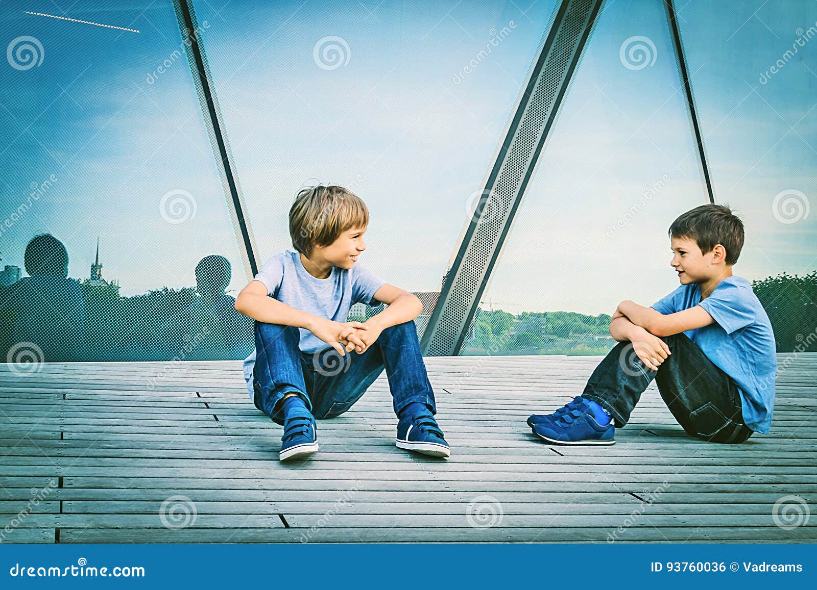 Two Boys Friends Talking with Each Other Stock Photo - Image of ...