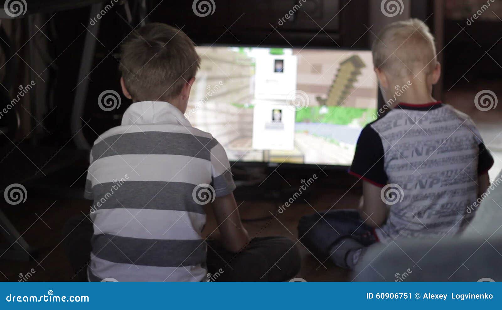 Two Boys Playing Computer Games Sitting at Home Stock Video - Video of ...
