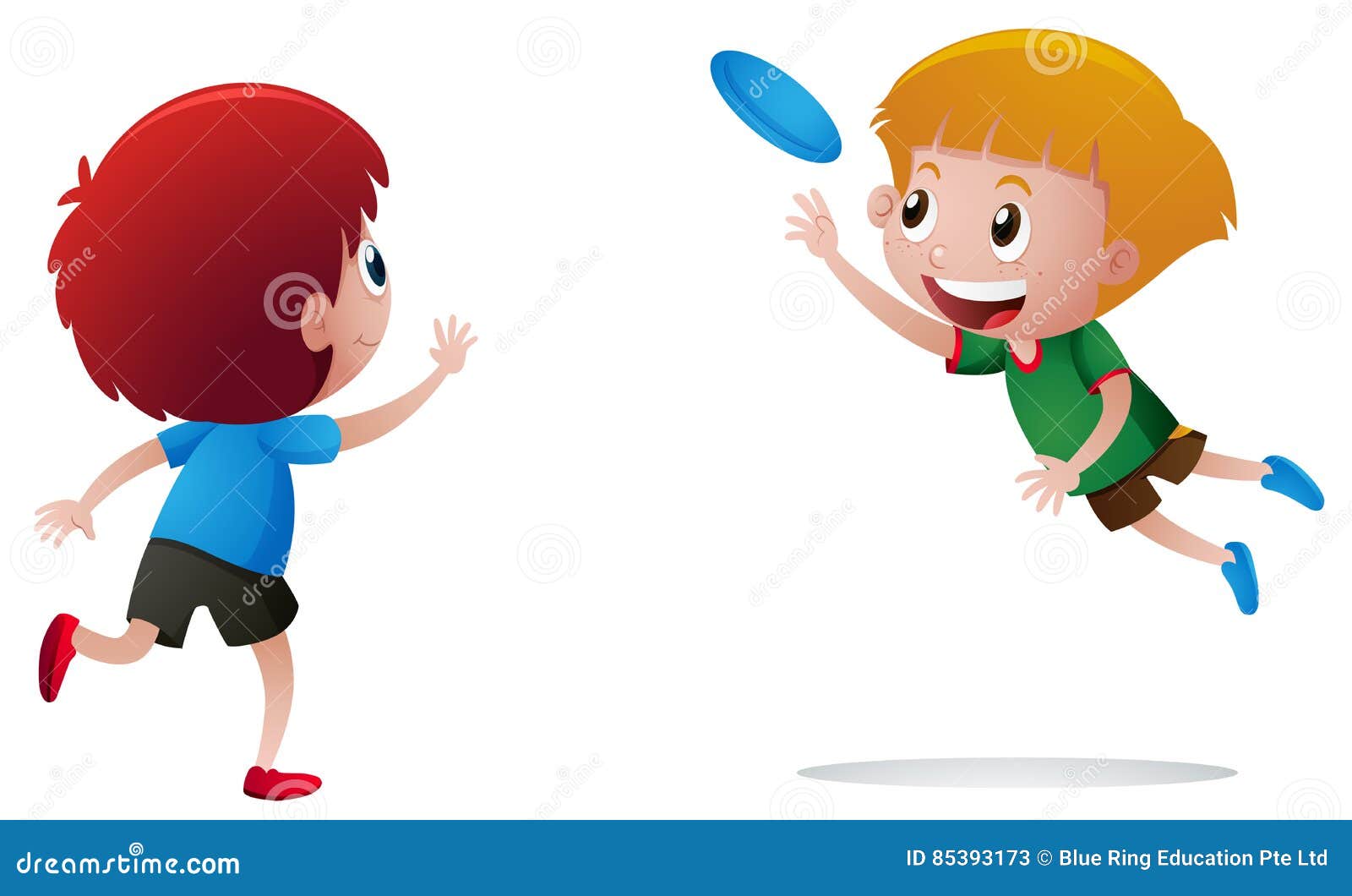 Two boys playing frisbee stock vector. Illustration of throwing - 85393173