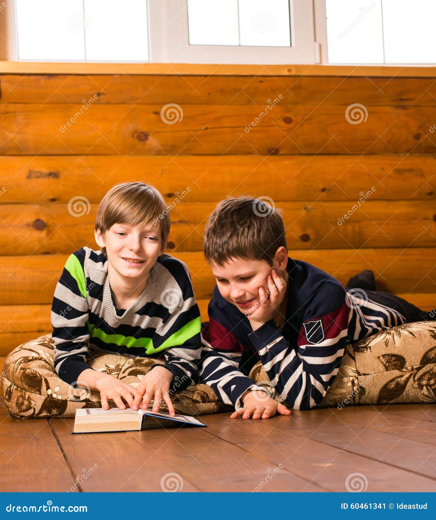 Two boys reading book stock image. Image of space, reading - 60461341
