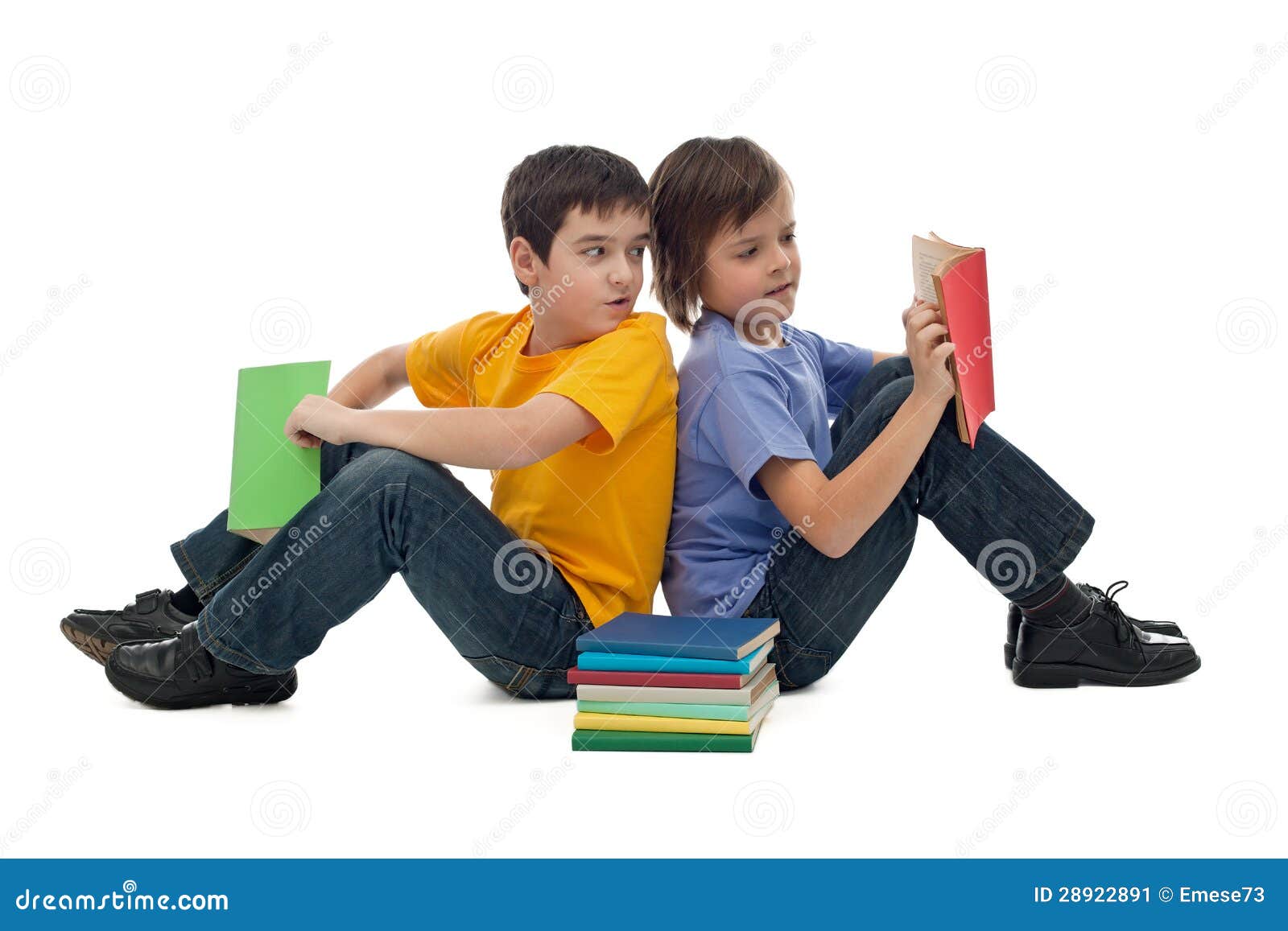 Two boys reading books stock image. Image of learning - 28922891