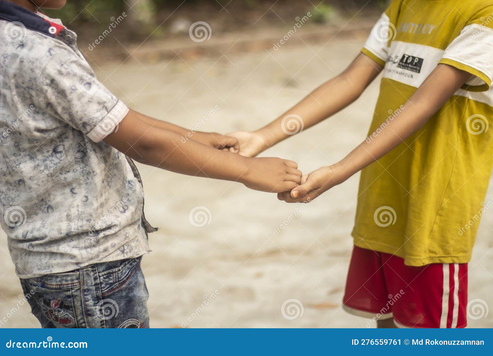 Two Boys Standing Together Shaking Hands Stock Image - Image of skin ...
