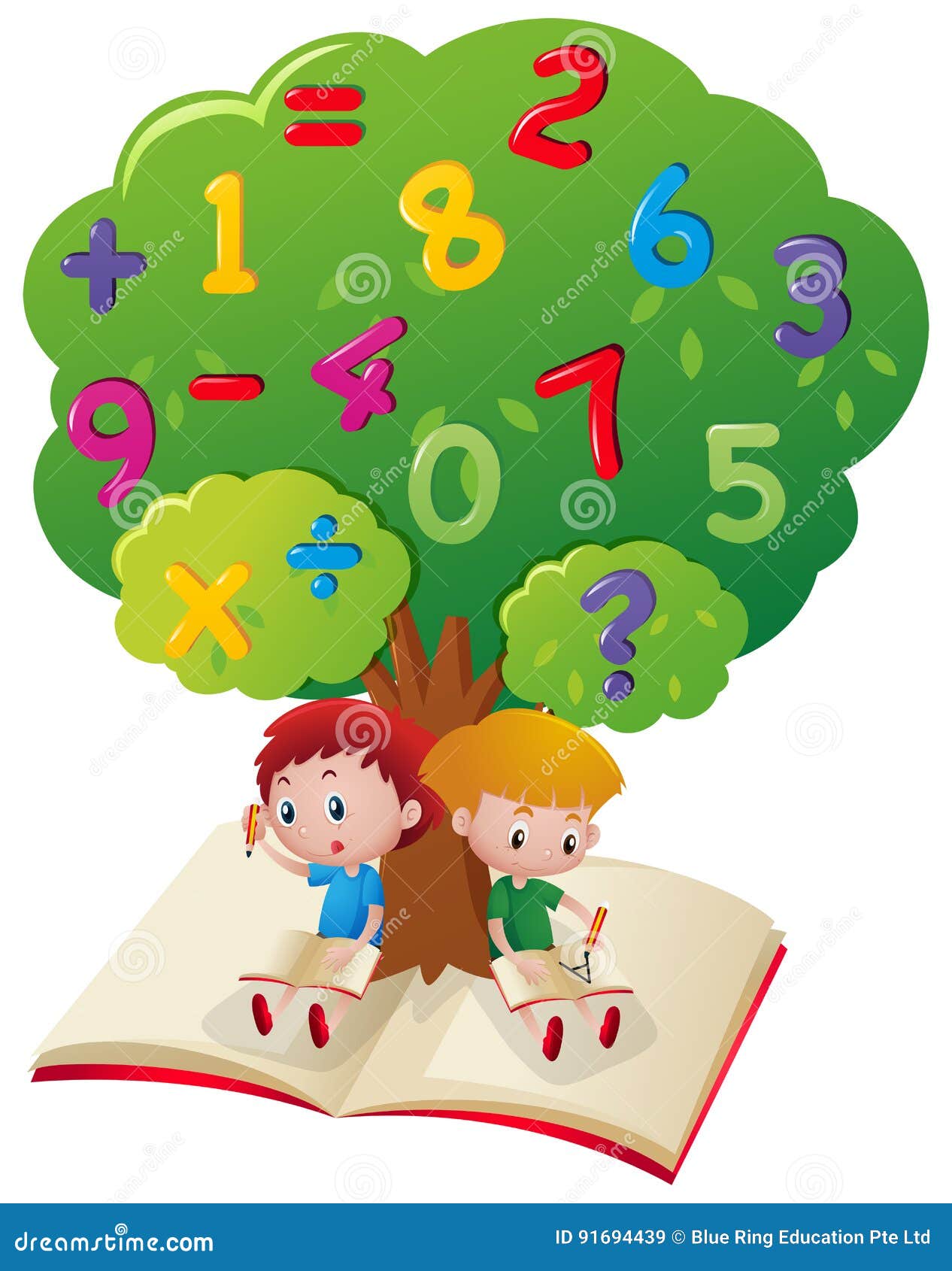 Math Tree. Digits Illustration Isolated On White Background. Royalty ...