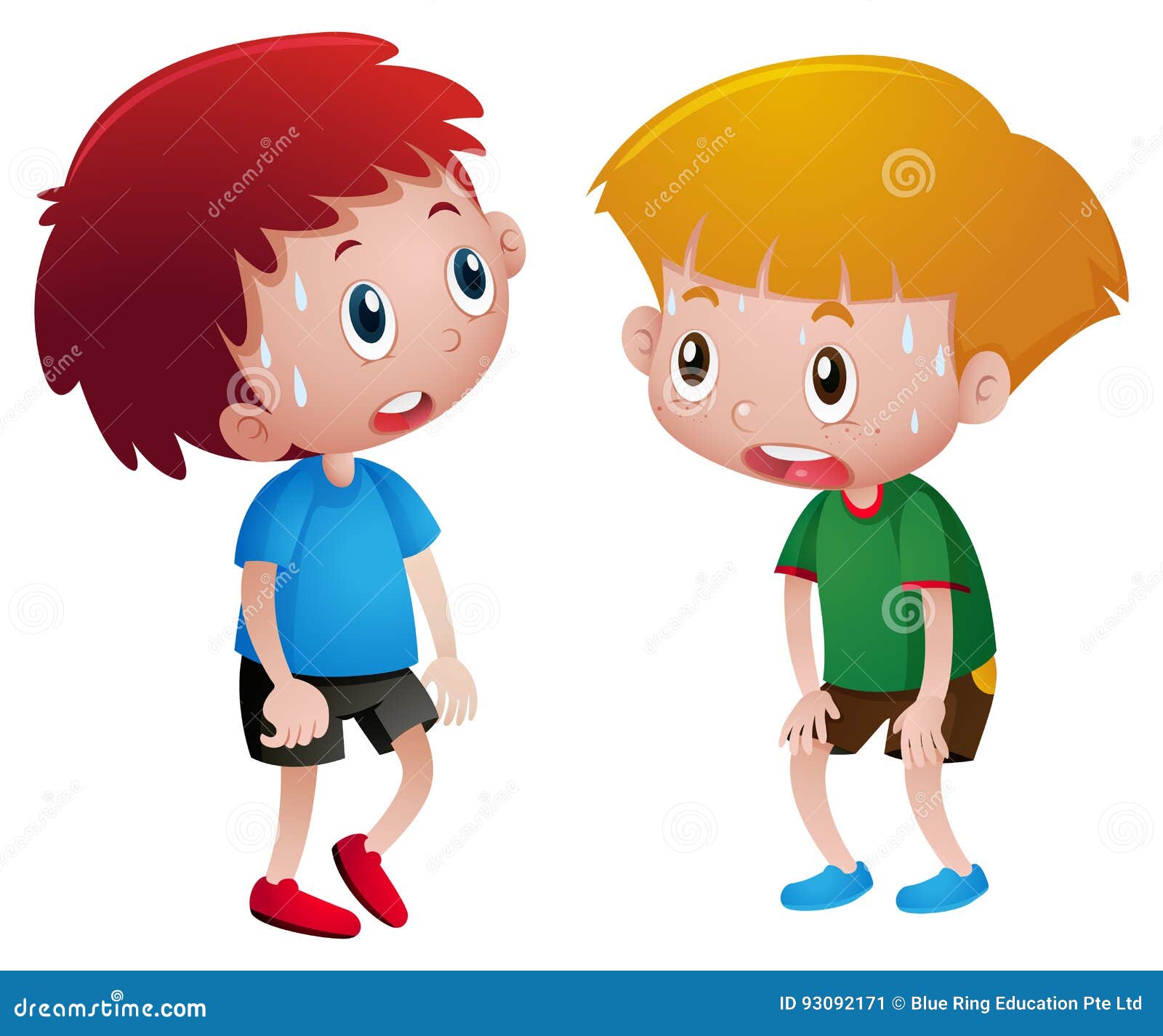 Two Boys Sweating and Tired Stock Vector - Illustration of smiling ...