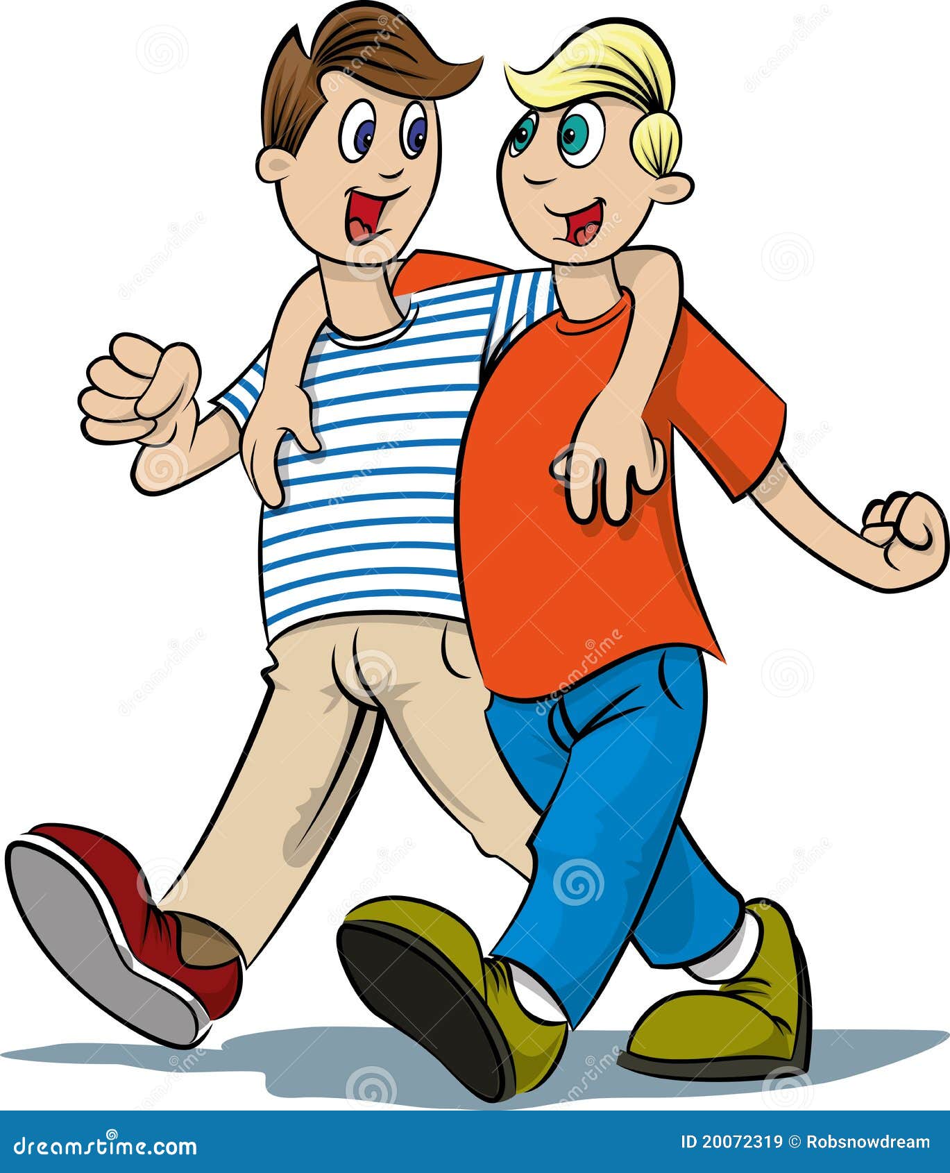 Two Boys Walking Silhouette Vector | CartoonDealer.com #135402635