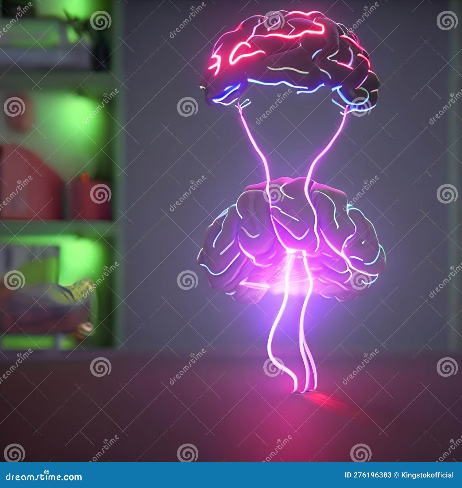 Two Brain Electrical Neon Light Effect Created with Generative AI ...