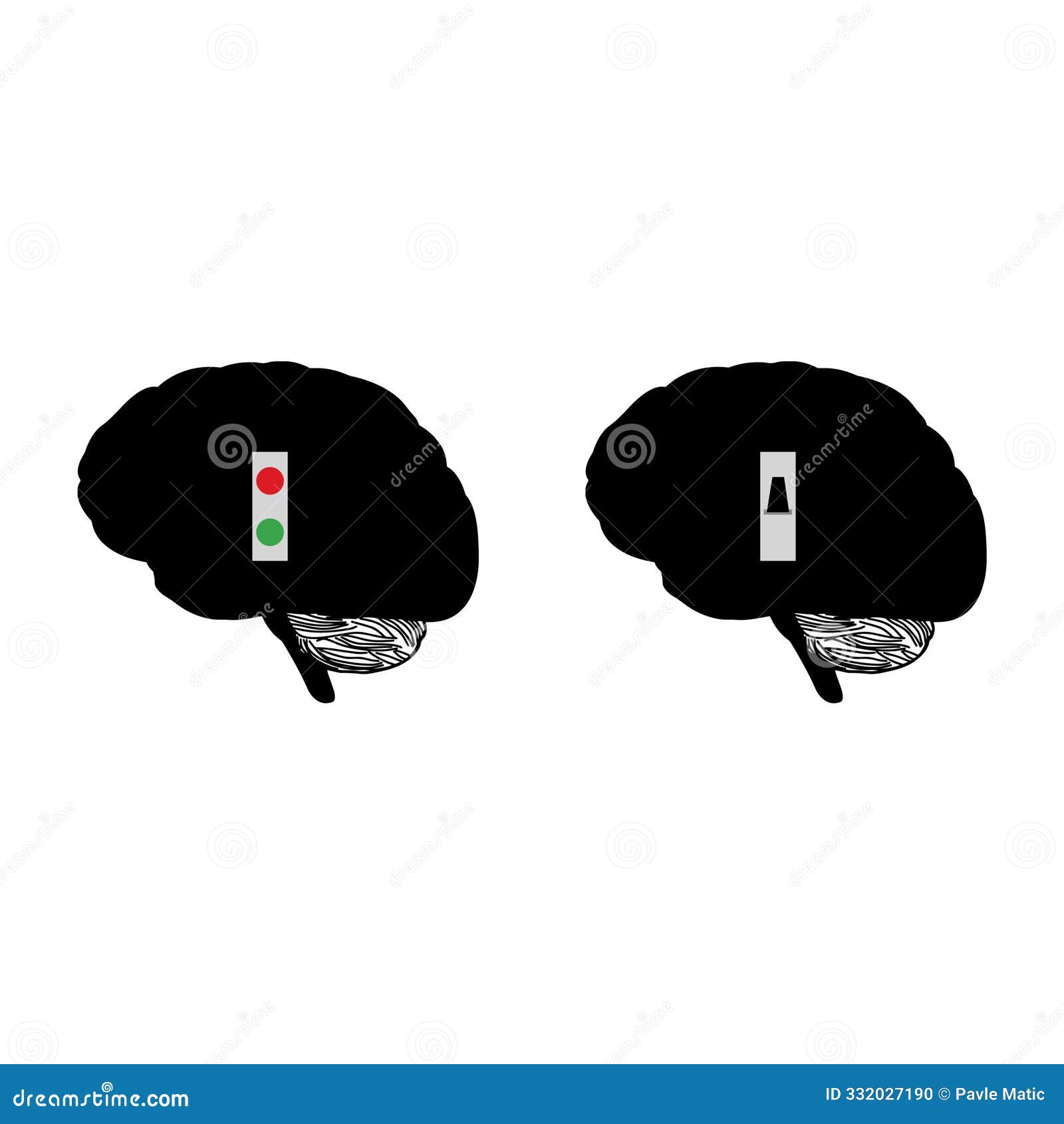 Two brain icons on white stock illustration. Illustration of abstract ...